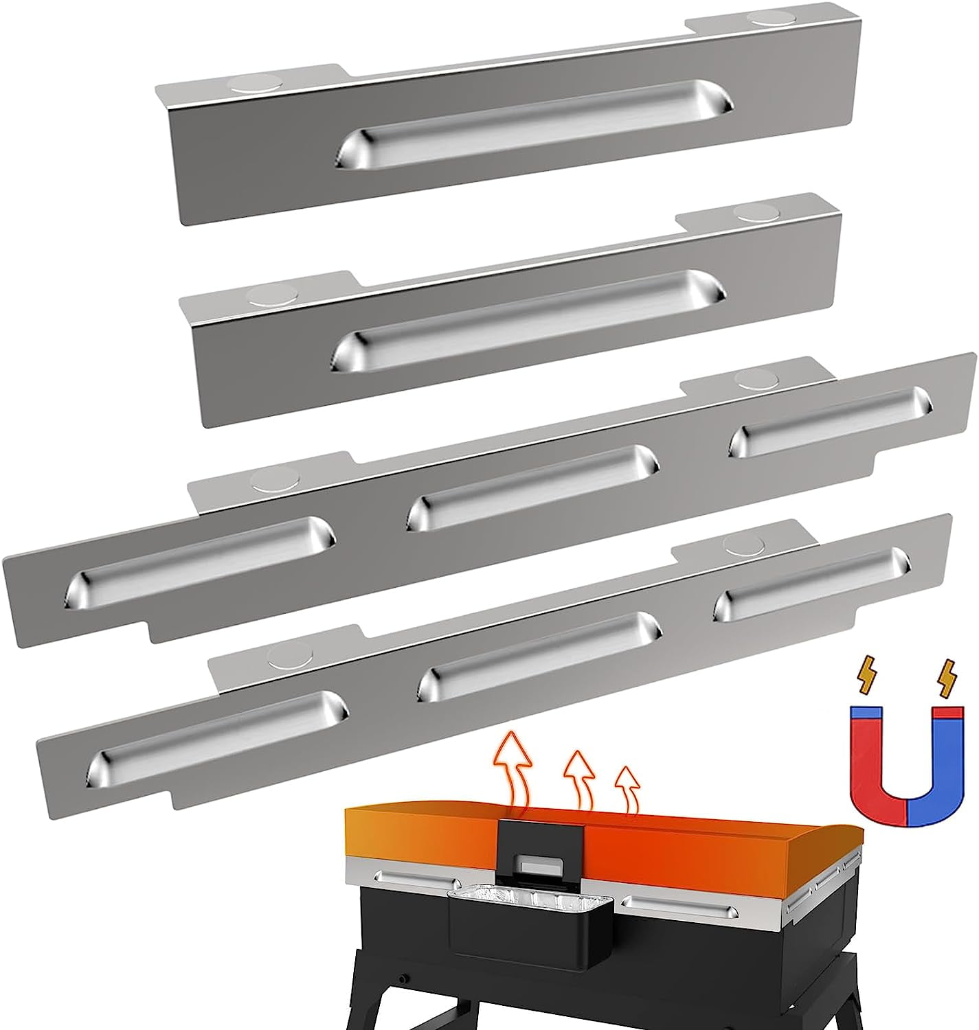 Blackstone 17" Griddle Wind Guards, Stainless Steel Magnetic Heat ...
