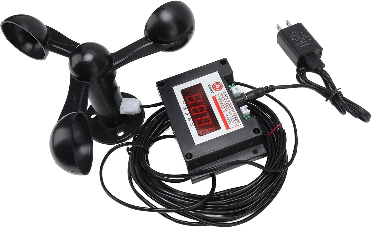 Wind Meter, Wind Speed Measuring Device, Intelligent Alarm Anemometer 3 Fan Blades High Accuracy ...