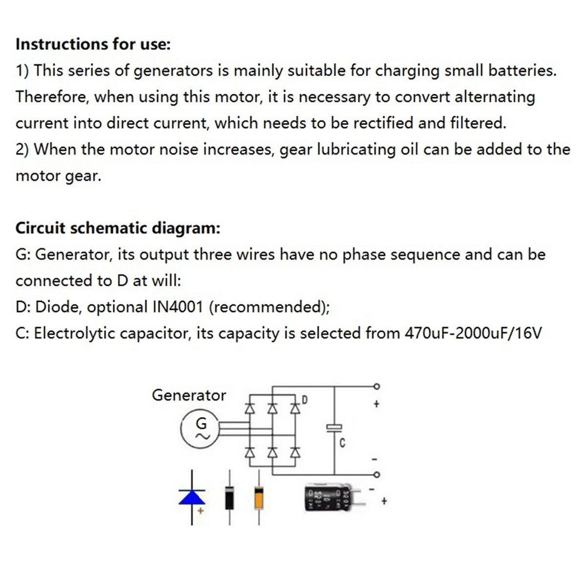 Wind Power Hand Cranked Generator Motor Three Phase AC Micro-Brushless ...