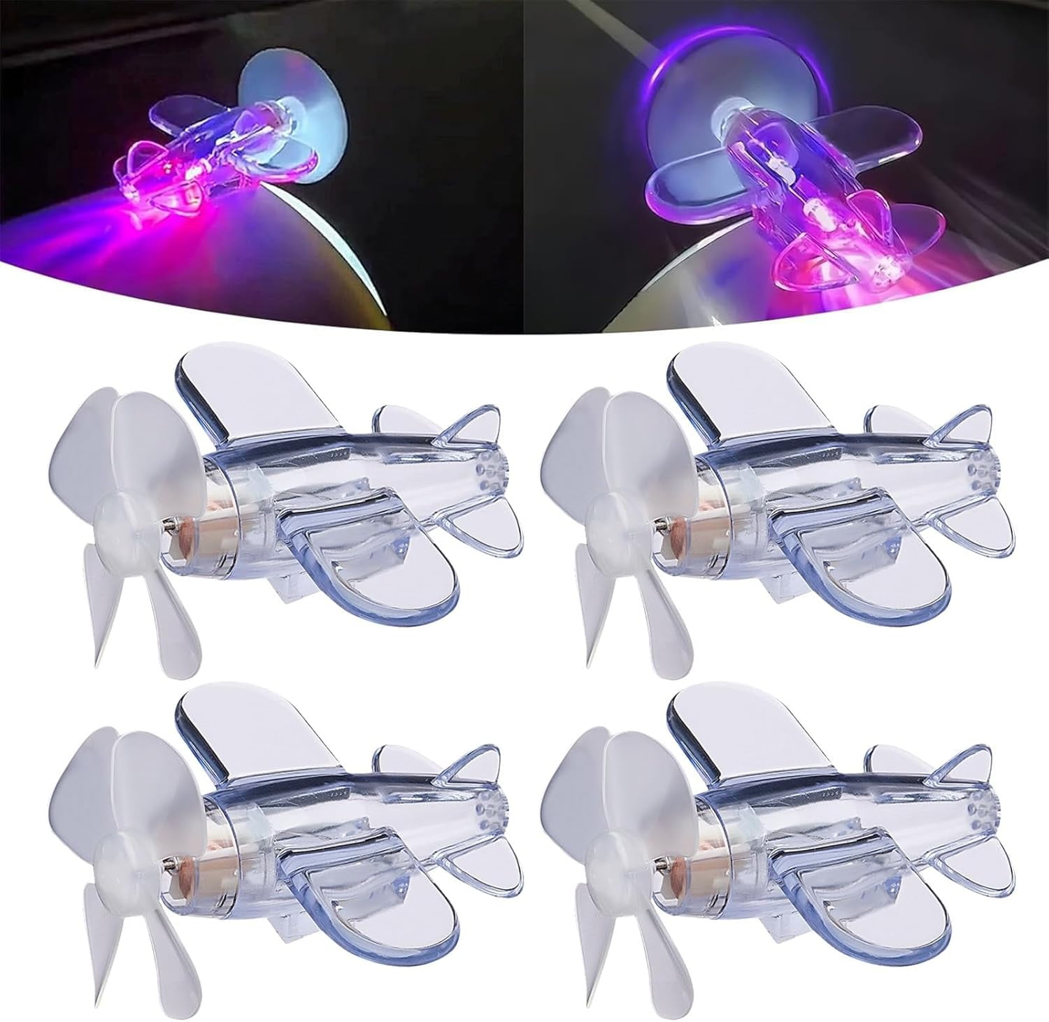 Wind-Powered LED Airplane Propeller, Auto LED Lights for Car No Need ...