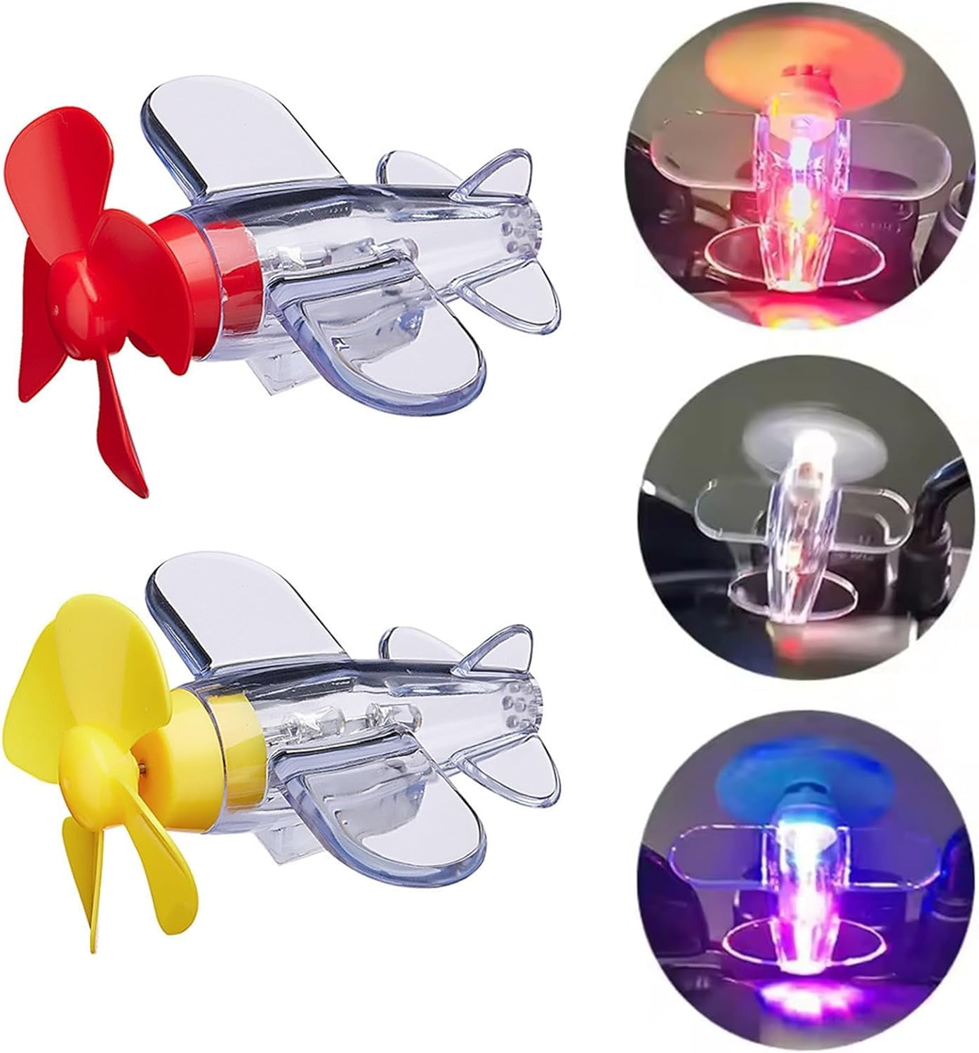 Wind-Powered LED Airplane Propeller, Light up Spin Copter Flying Toy ...