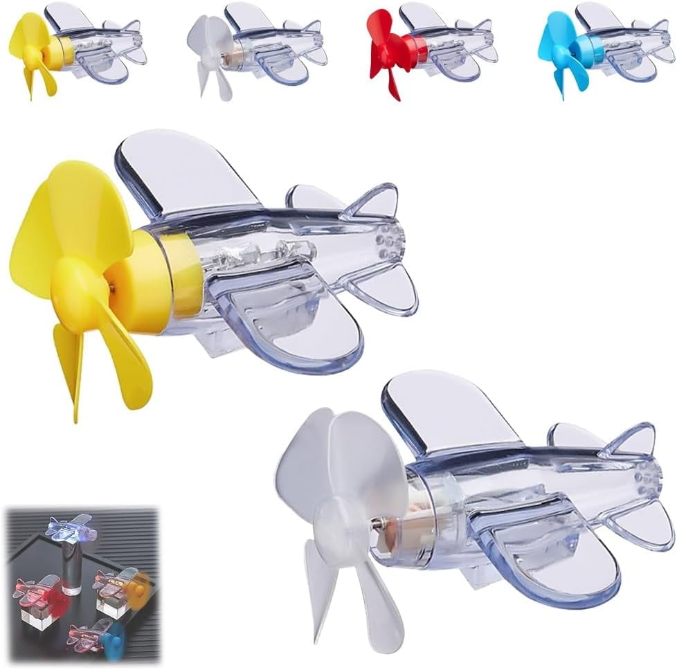 Wind-Powered LED Airplane Propeller Self-Adhesive Light up Spin Copter ...