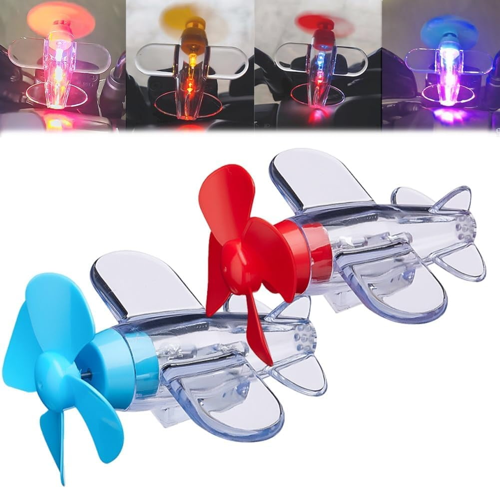 Wind-Powered LED Airplane Propeller, Waterproof Mini Transparent ...