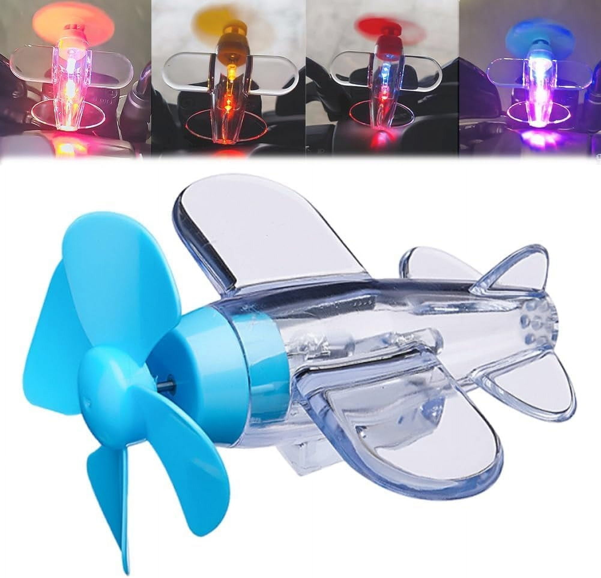 Wind-Powered LED Airplane Propeller, Waterproof Mini Transparent ...