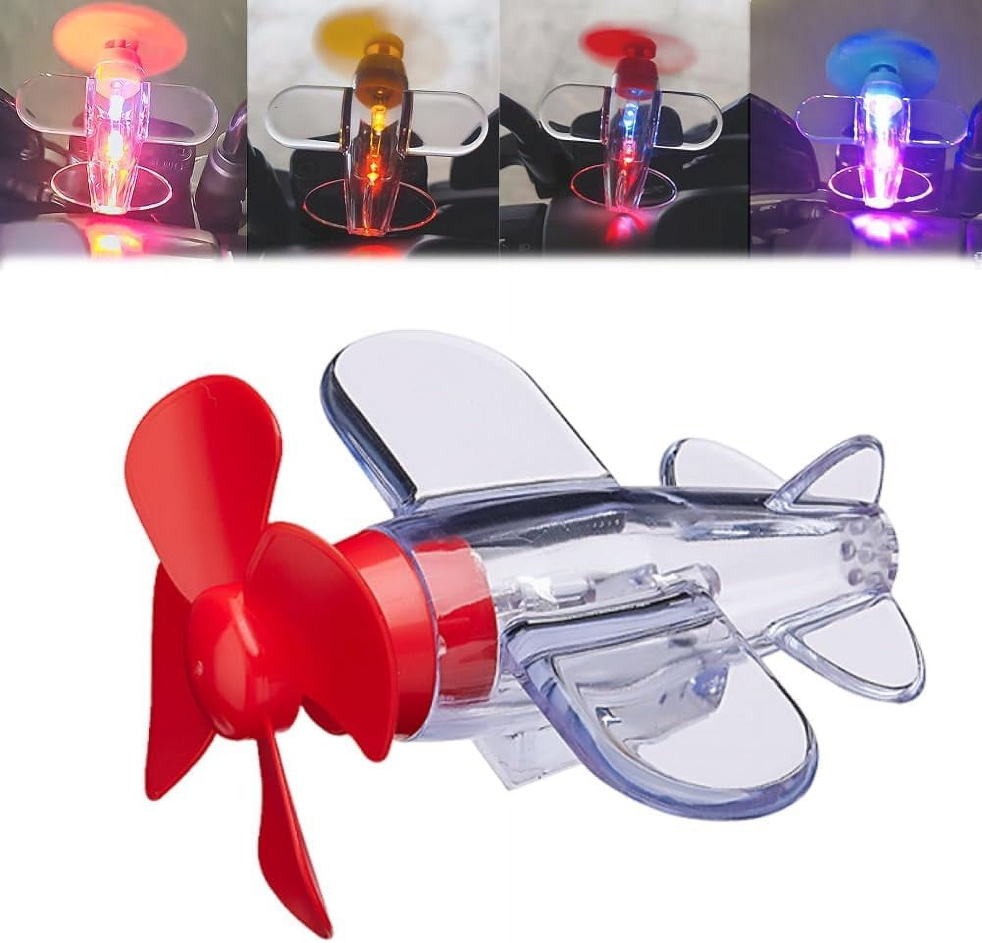 Wind-Powered LED Airplane Propeller, Waterproof Mini Transparent ...