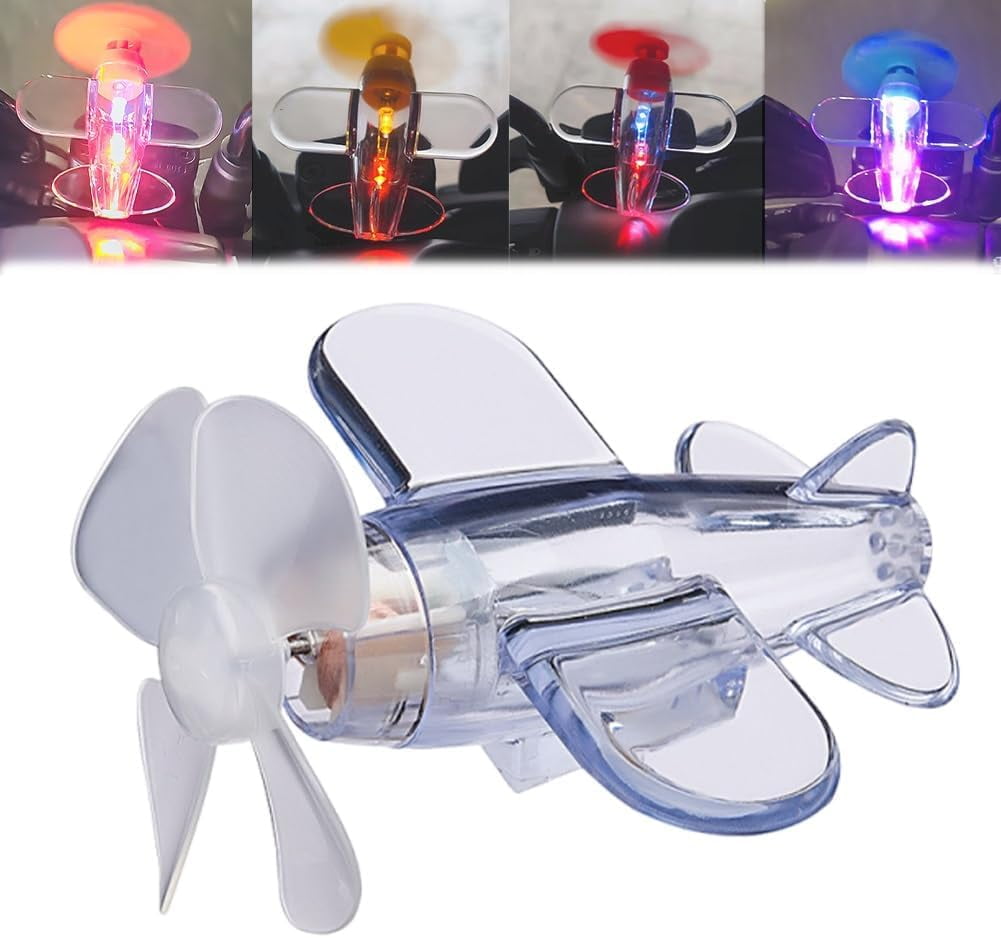 Wind-Powered LED Airplane Propeller, Waterproof Mini Transparent ...