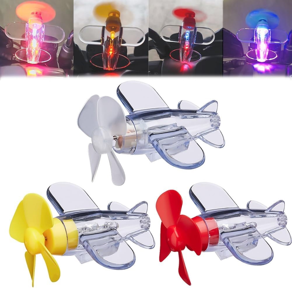 Wind-Powered LED Airplane Propeller, Waterproof Mini Transparent ...