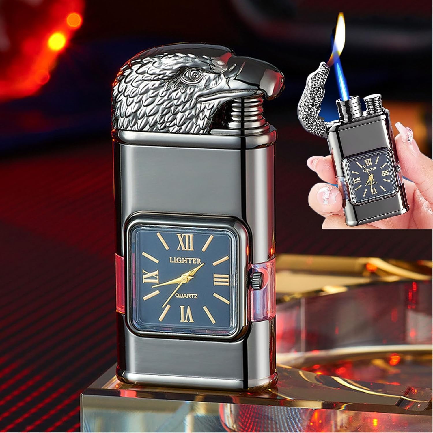 Wind-Proof Lighter Vintage Watch Bezel Jet Flame Torch,Watch Lighter ...