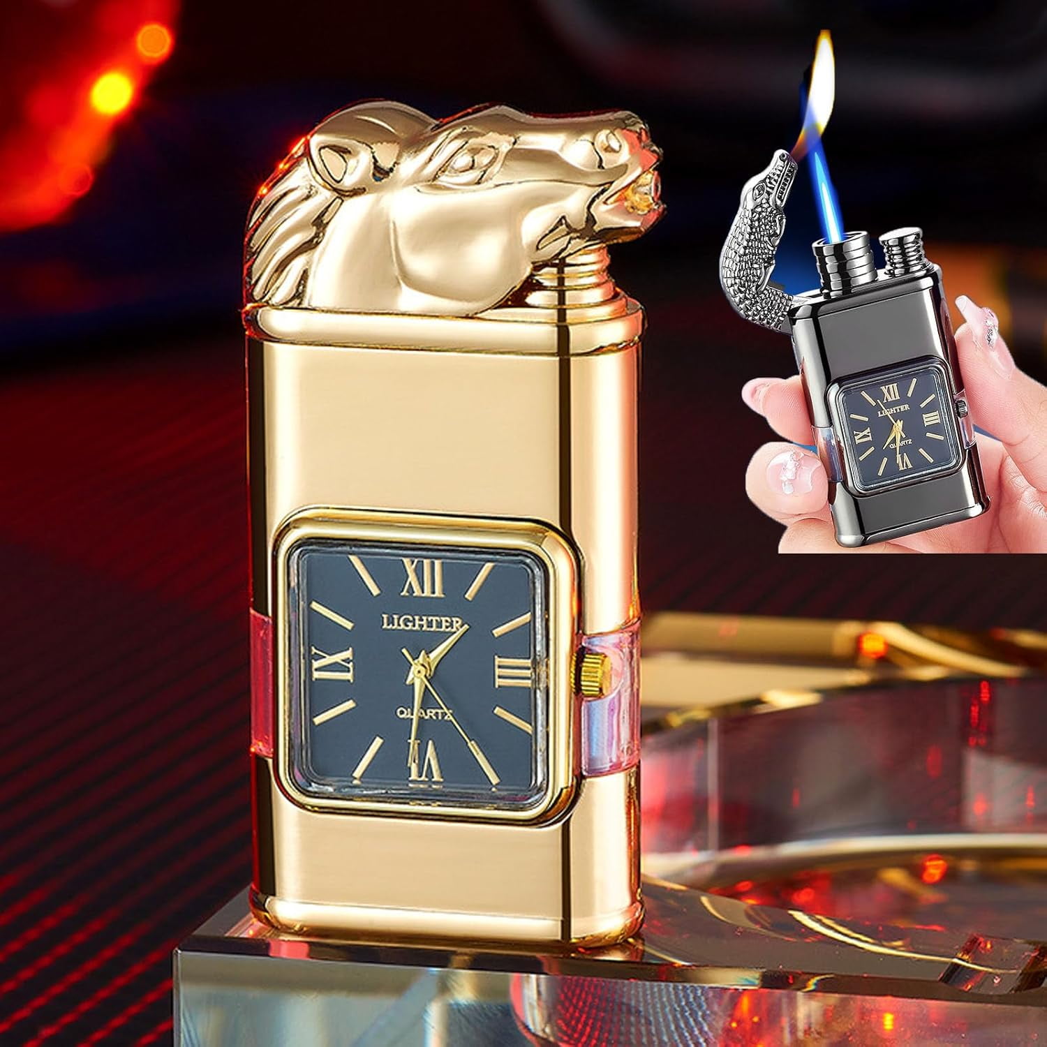 Wind-Proof Lighter Vintage Watch Bezel Jet Flame Torch,Watch Lighter ...