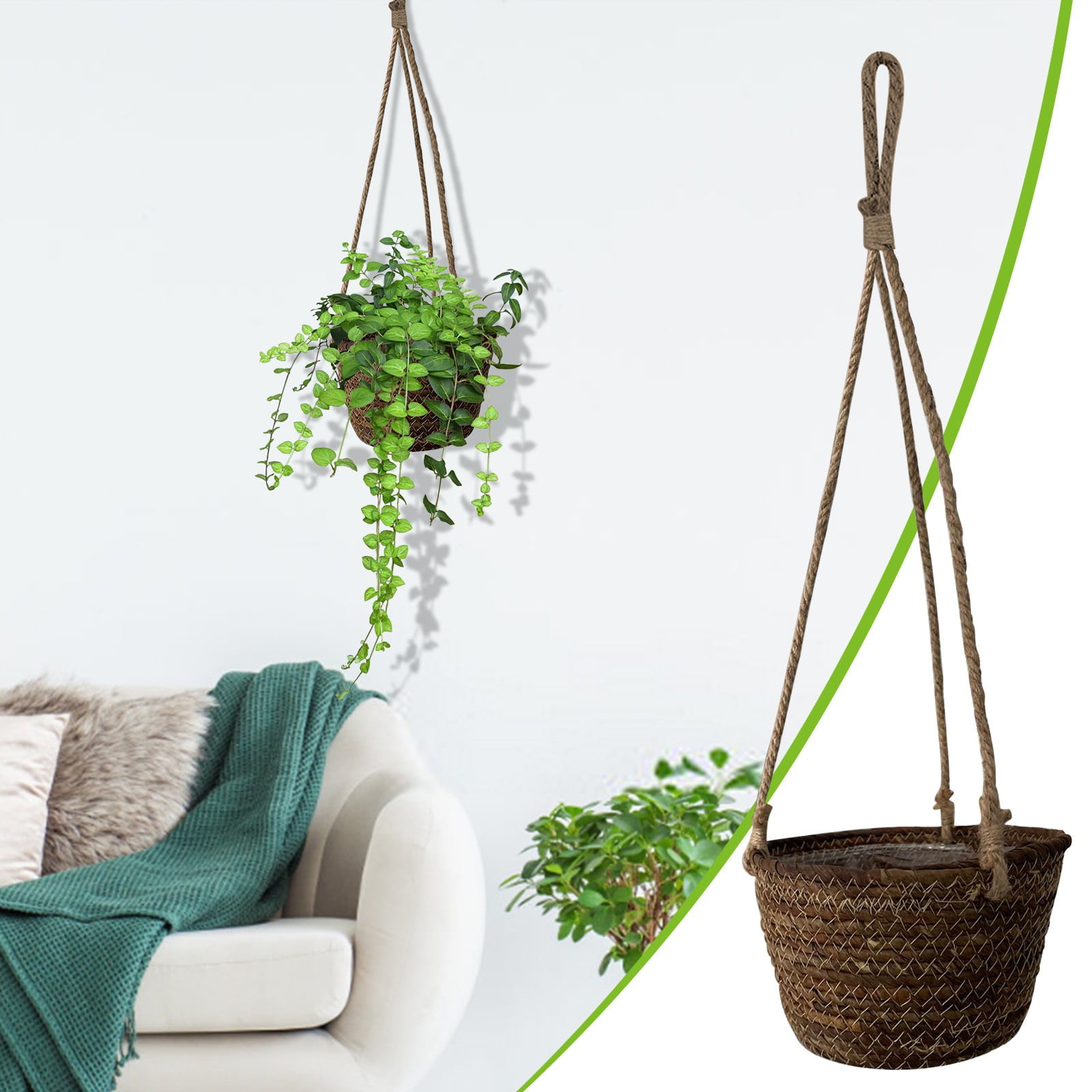 Wind Rattan Hanging Basket, Hanging Planter Basket, Decorative Storage ...