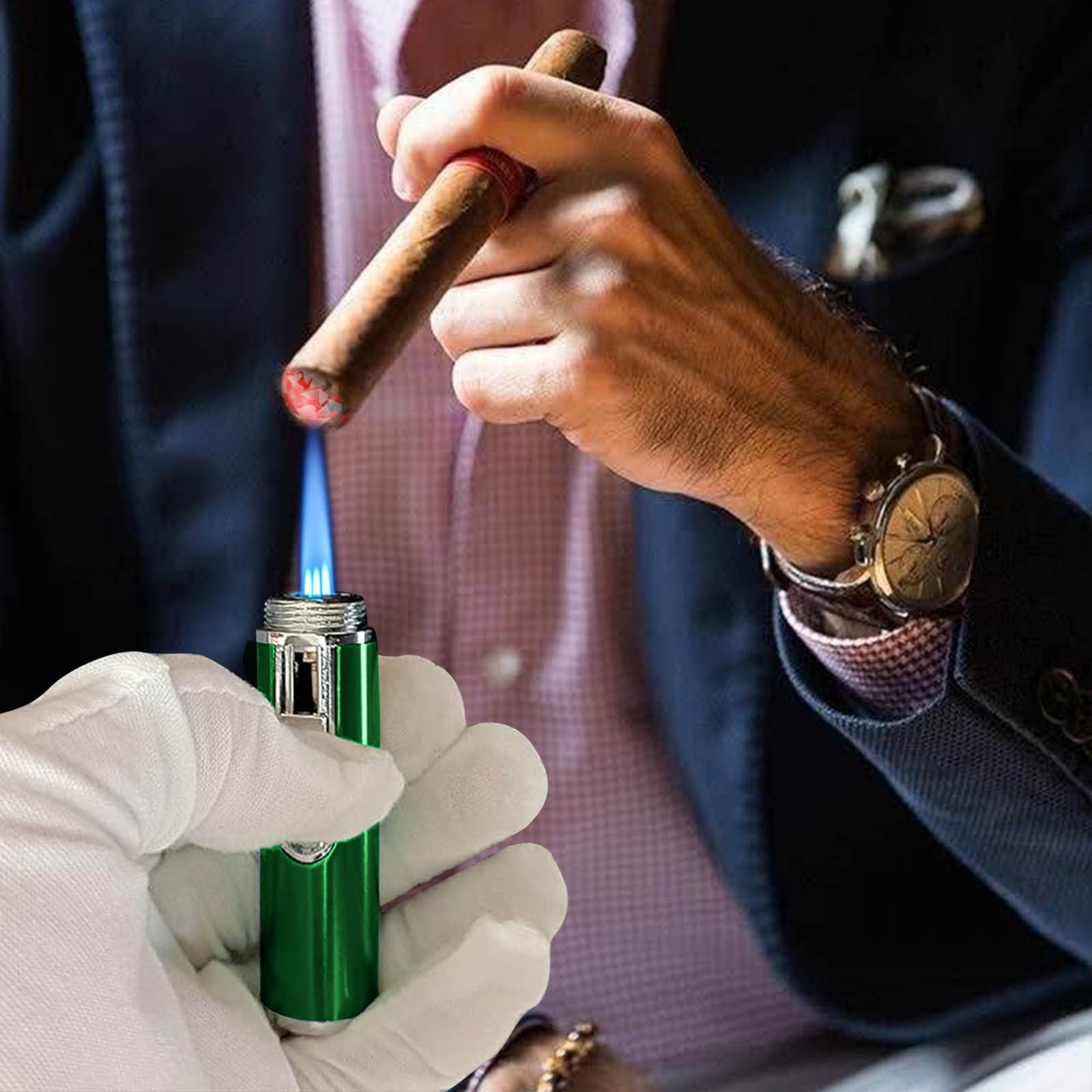 Wind-Resistant Lighter - Exquisite and Compact Rechargeable Butane ...