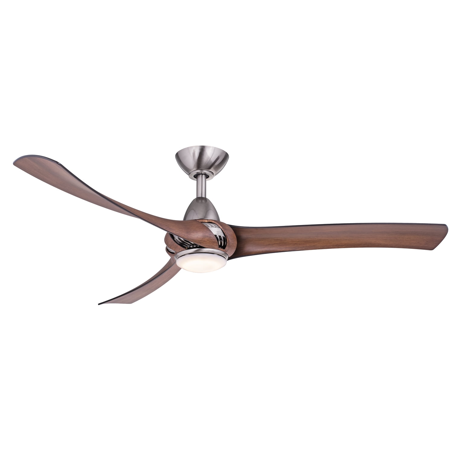 Droid LED Nickel Walnut Ceiling Fan with Blade Light Fixture - Walmart ...