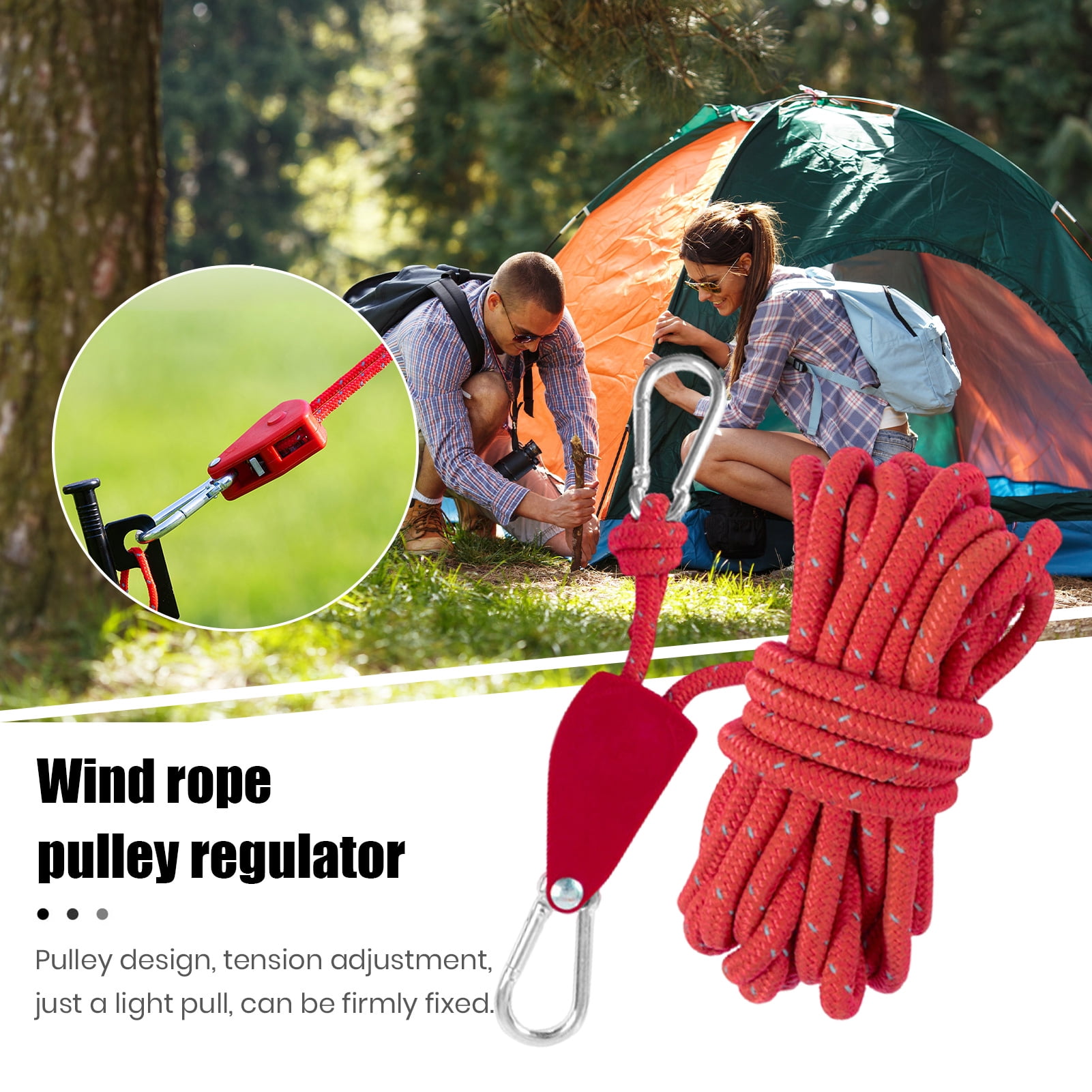 Wind Rope Pulley Adjuster with Load-bearing Buckles Highly Reflective ...