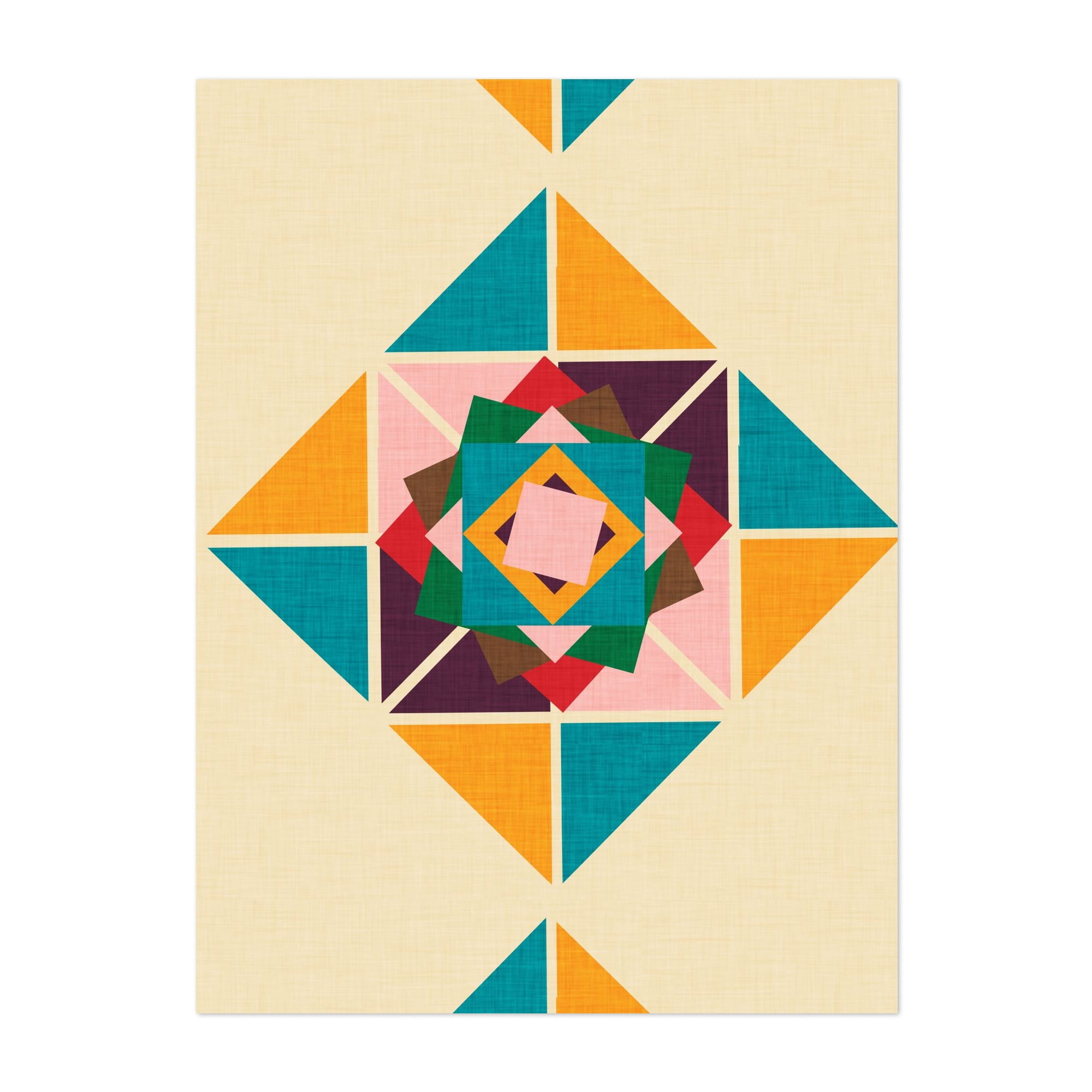 Wind Rose Beige - Mid Century Modern Geometric - Illustration Geometric ...