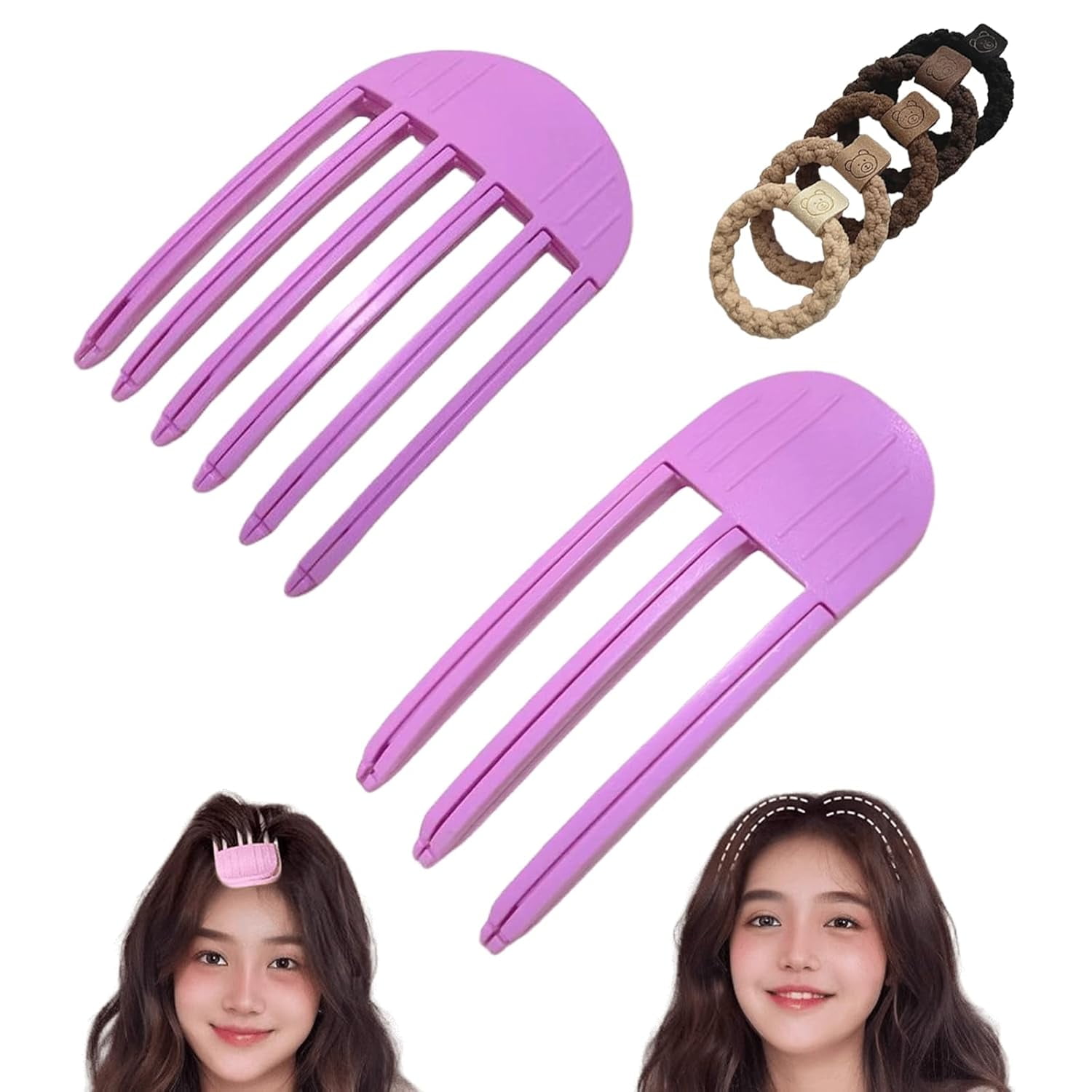 Wind Shaping Styling Comb for Fluffy Bangs, Volumizing Hair Clips, Easy ...