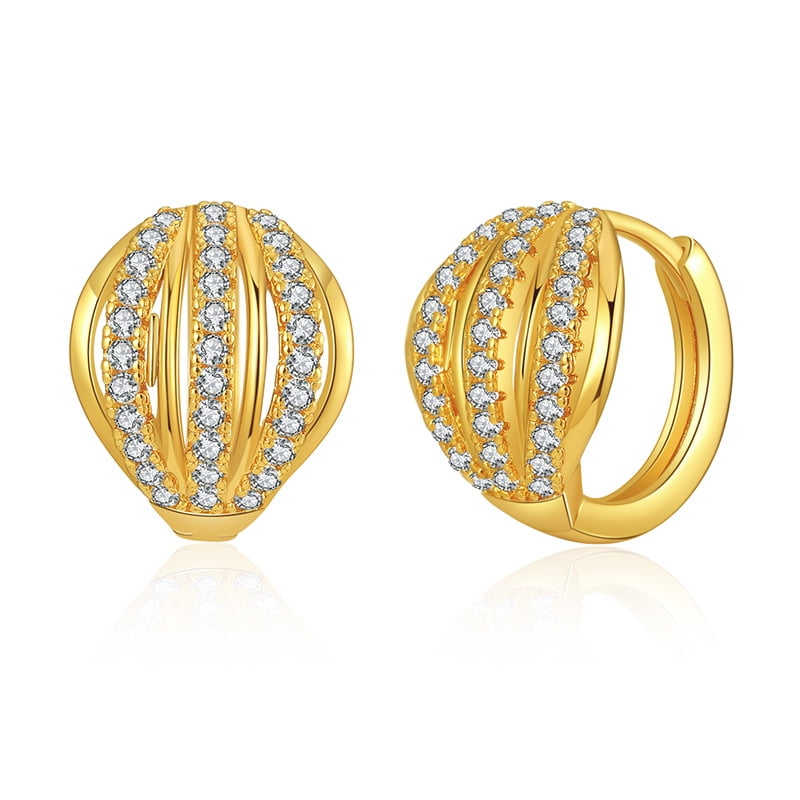 Wind Small And Beautiful Ear Clip Copper Plating 18K Real Gold Inlaid ...