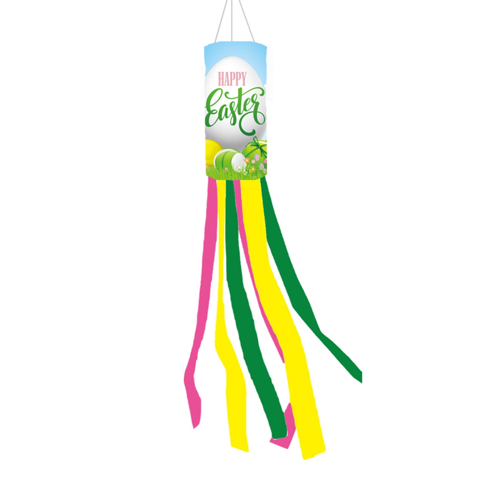 Wind Sock Flag Anti-fading Happy Easter Rabbit Pattern Garden Wind Flag ...