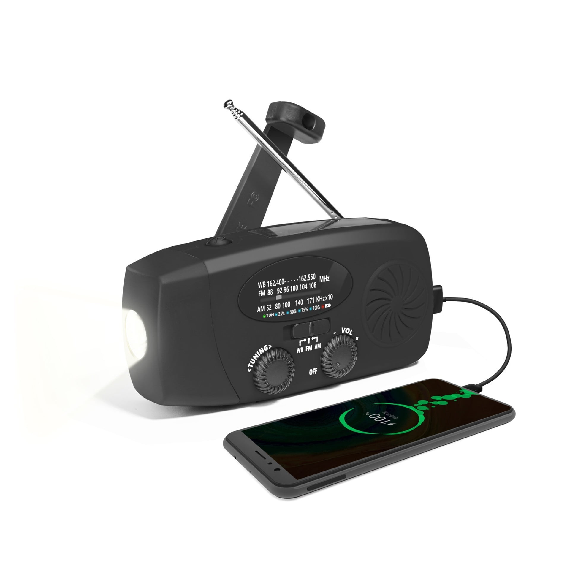 Wind Up Solar Radio, Emergency Hand Crank Survival Equipment with USB ...