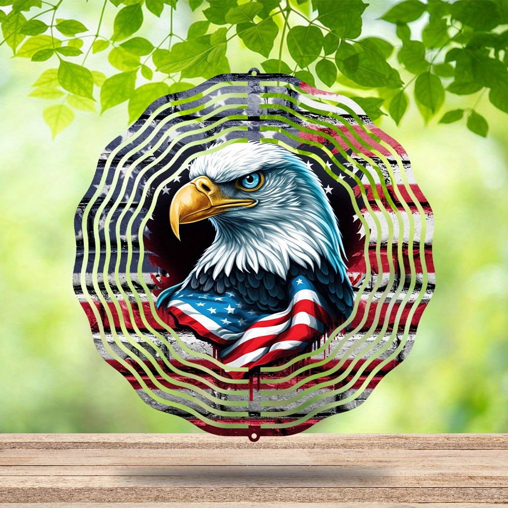 Wind Spinner American style Eagle 10 inches 3D Stainless Steel ...