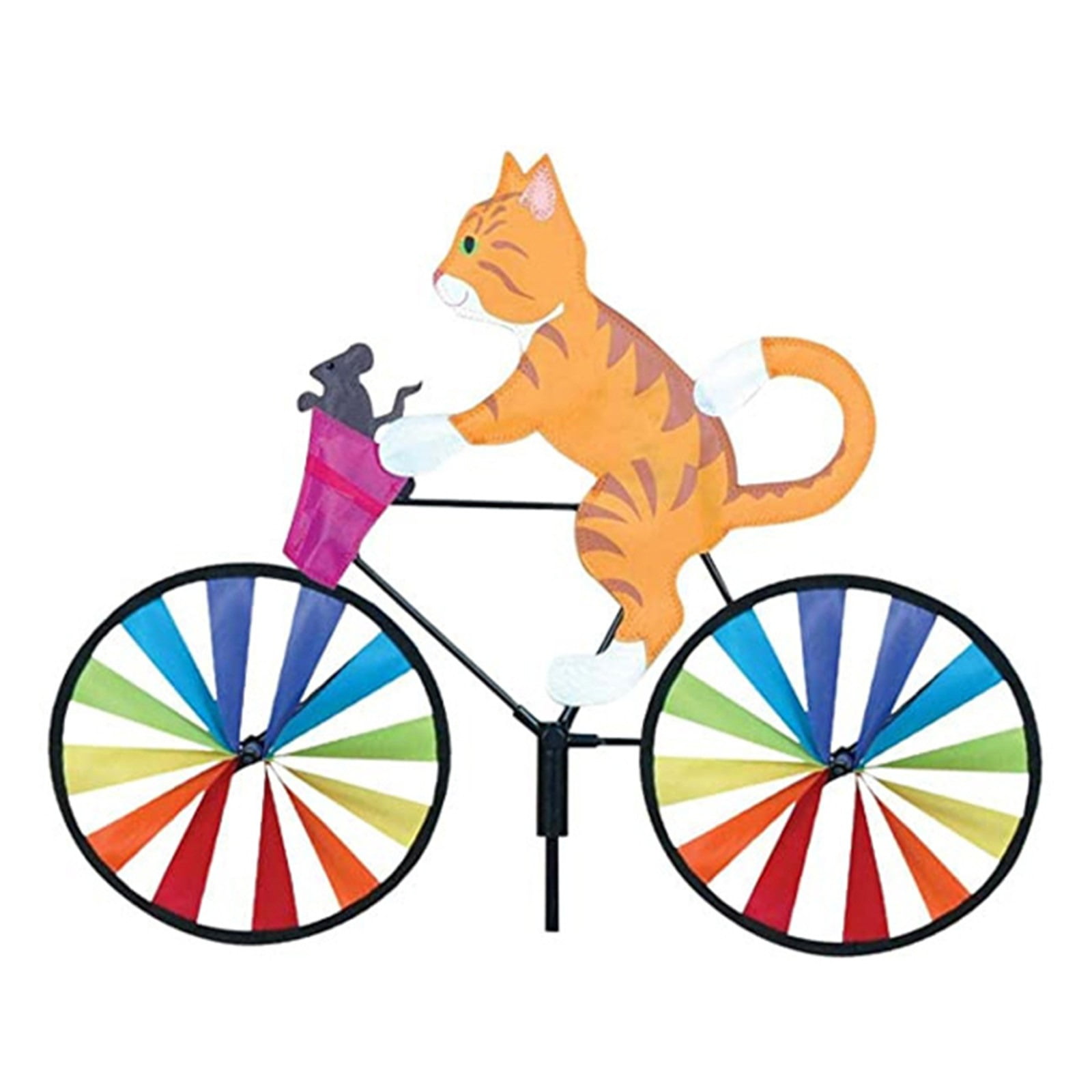 Wind Spinner Cartoon Cat Dog Bicycle Garden Stake Garden Wind Spinners ...