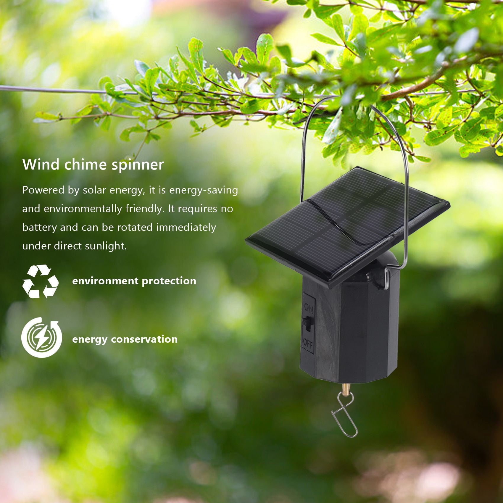 Wind Spinner Motor Solar Hanging Display Motor Rotating Solar Hook ...