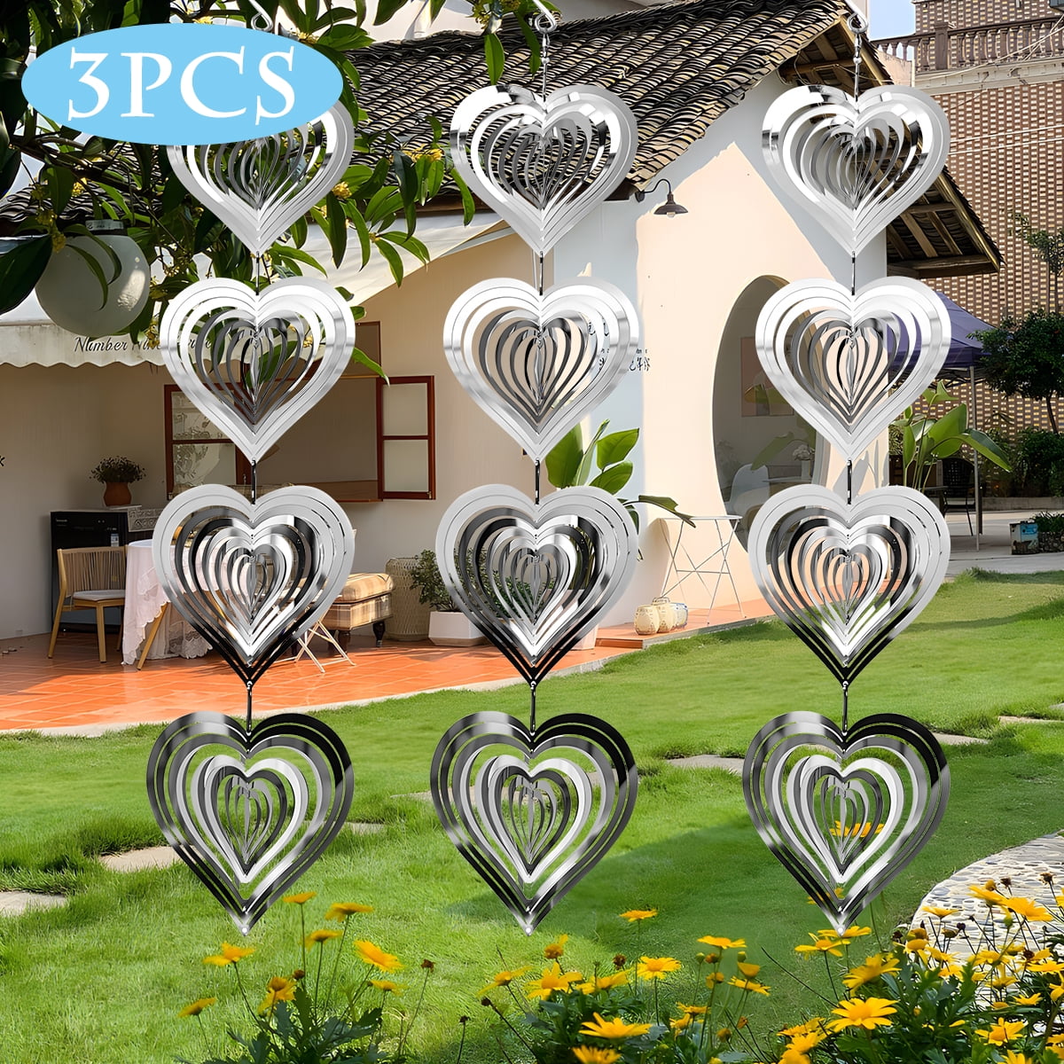 Wind Spinner Stainless Steel Wind Spinners Outdoor Garden Decor 3D ...