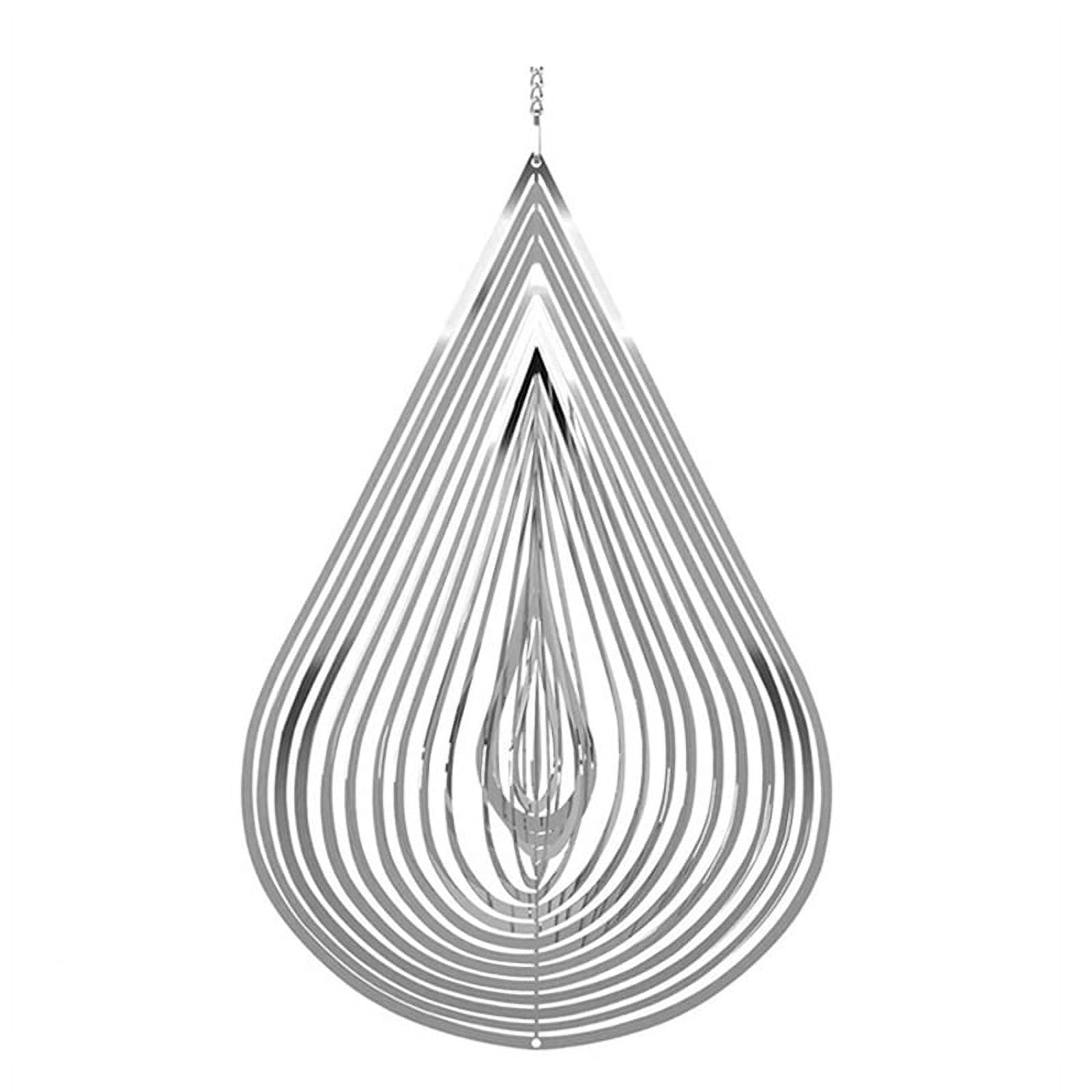 Wind Spinner Water Drop-Shaped Stainless Steel 3D Flowing Light Effect ...