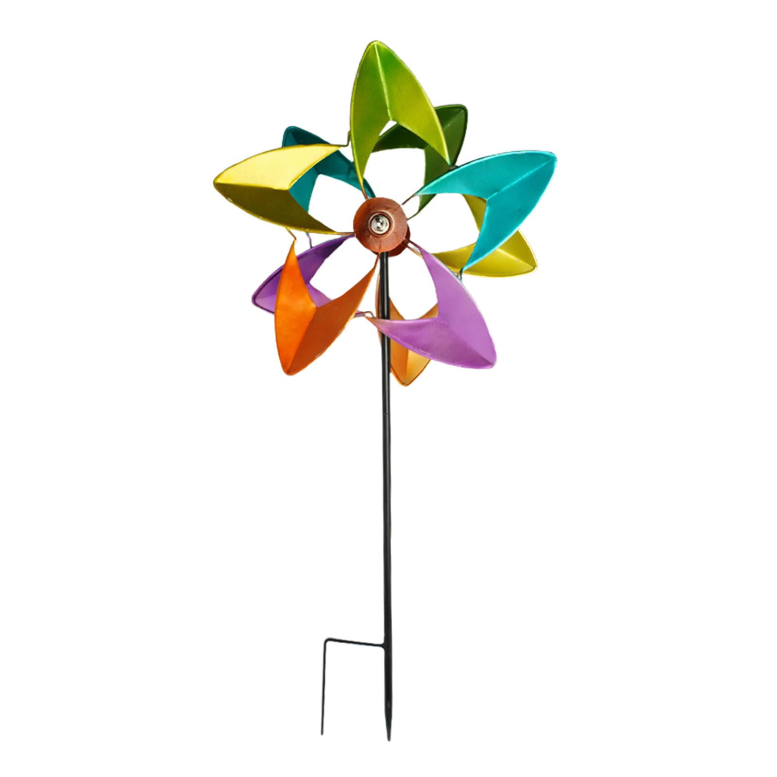 Wind Spinner Whirligig Windmill Colorful Iron Construction for Outdoor ...