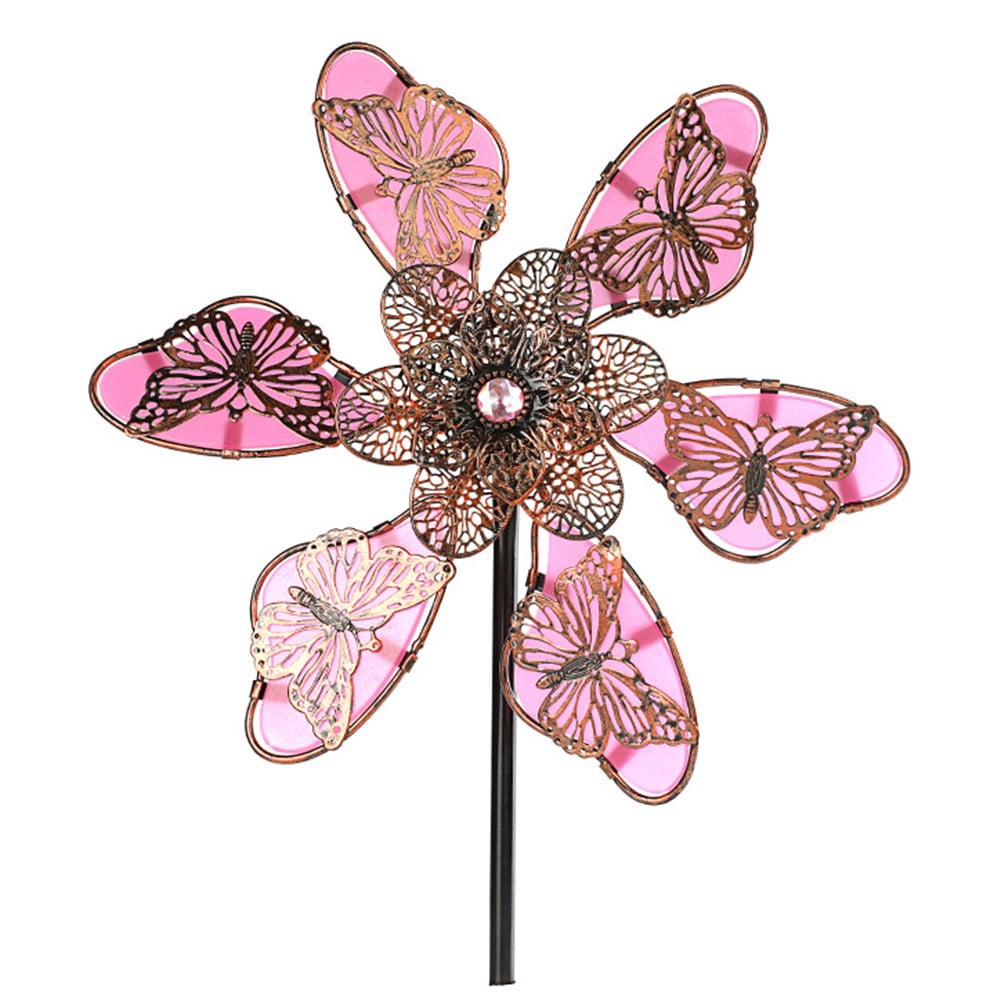 Wind Spinner Windmill Butterfly Windmill Fluorescent Garden Decoration ...