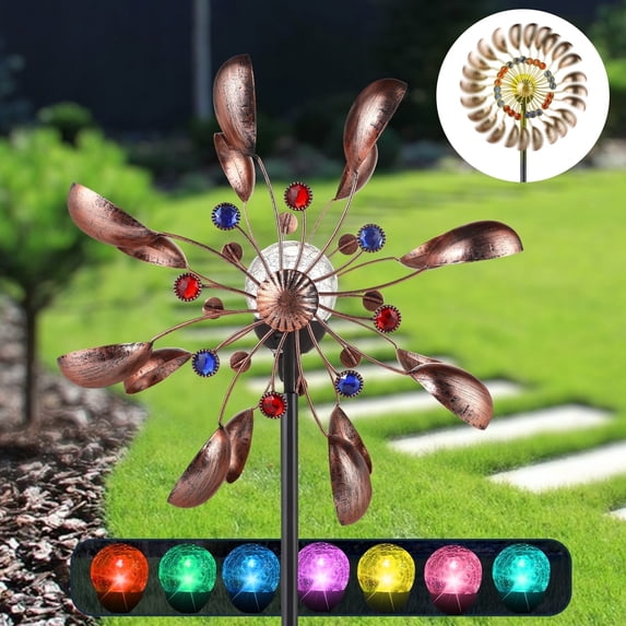 Wind Spinners Outdoor，75” Metal Wind Sculptures & Spinners Garden ...