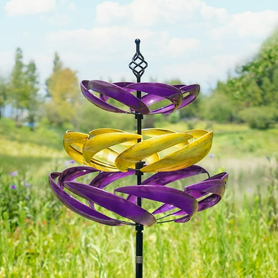 Wind Spinners Outdoor, 77" Large Metal Kinetic Wind Sculptures for ...