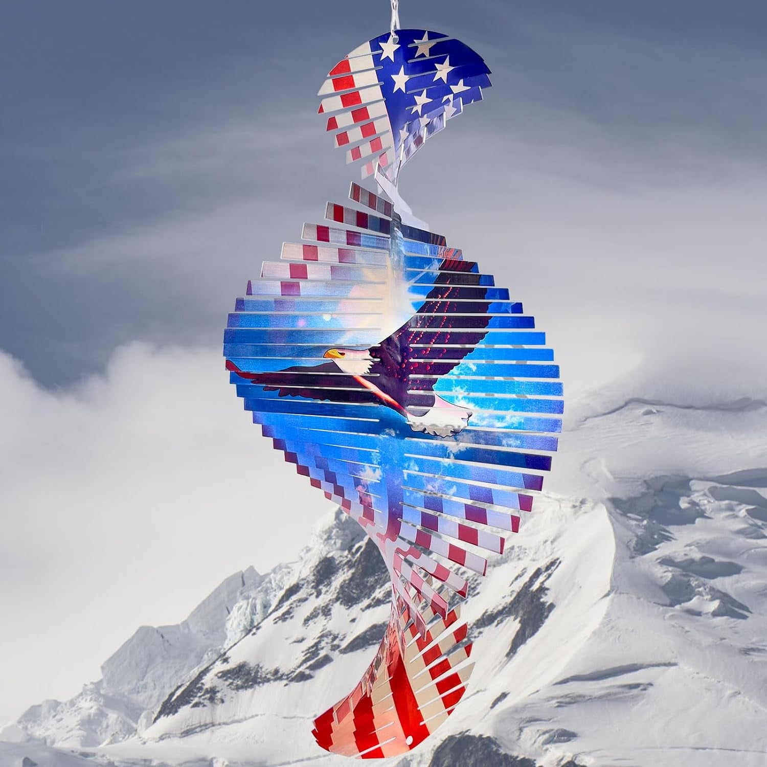 Wind Spinners Outdoor Creates a Soaring Eagle Effect, 3D American Flag ...