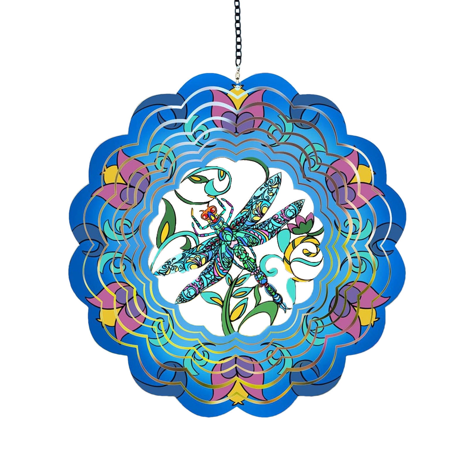 Wind Spinners Peacock Mandala Wind Spinner 3D Hanging Wind Sculpture ...
