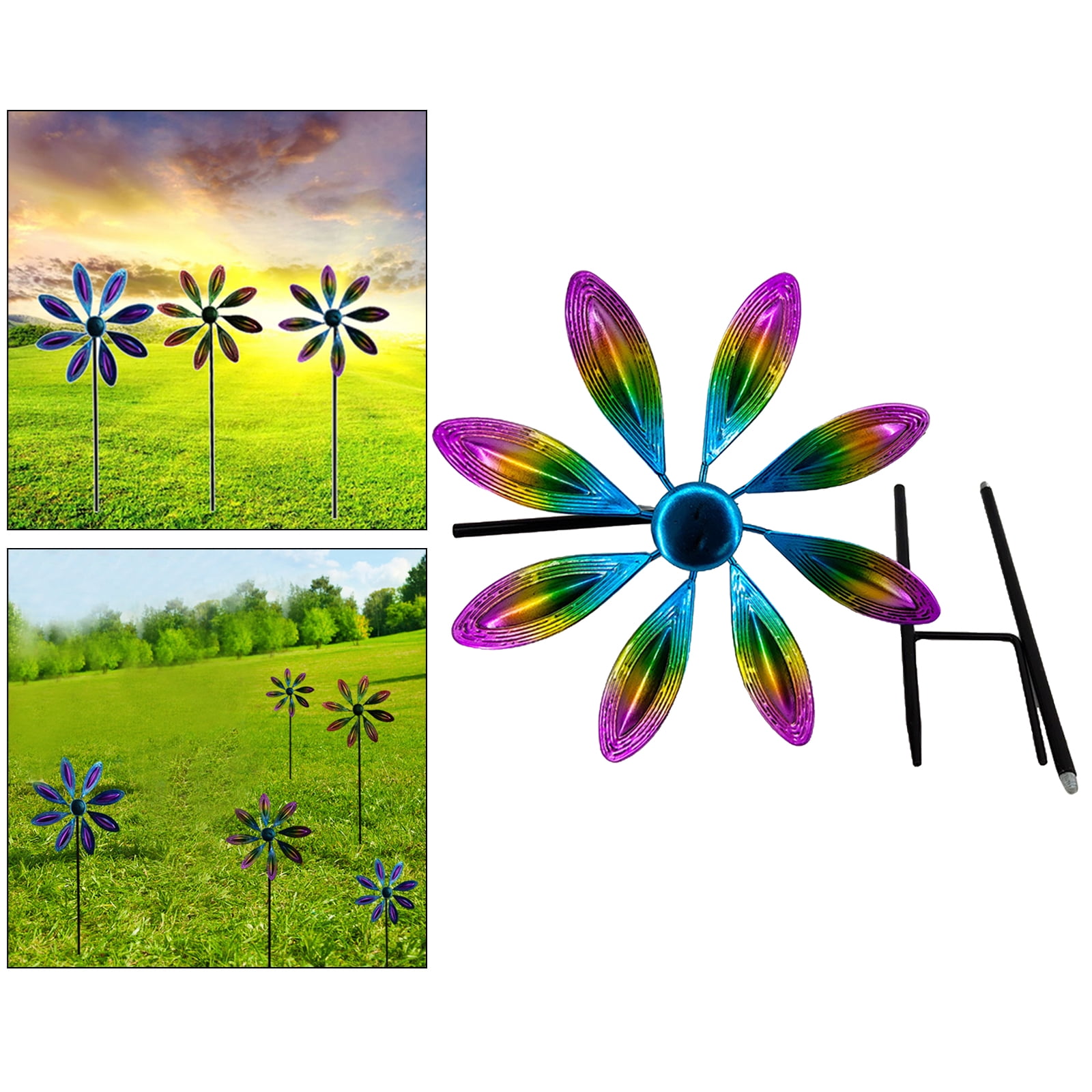 Wind Stake,Metal Sculpture, Windmill,Easy ,Sturdy, Durable Outdoor Lawn ...