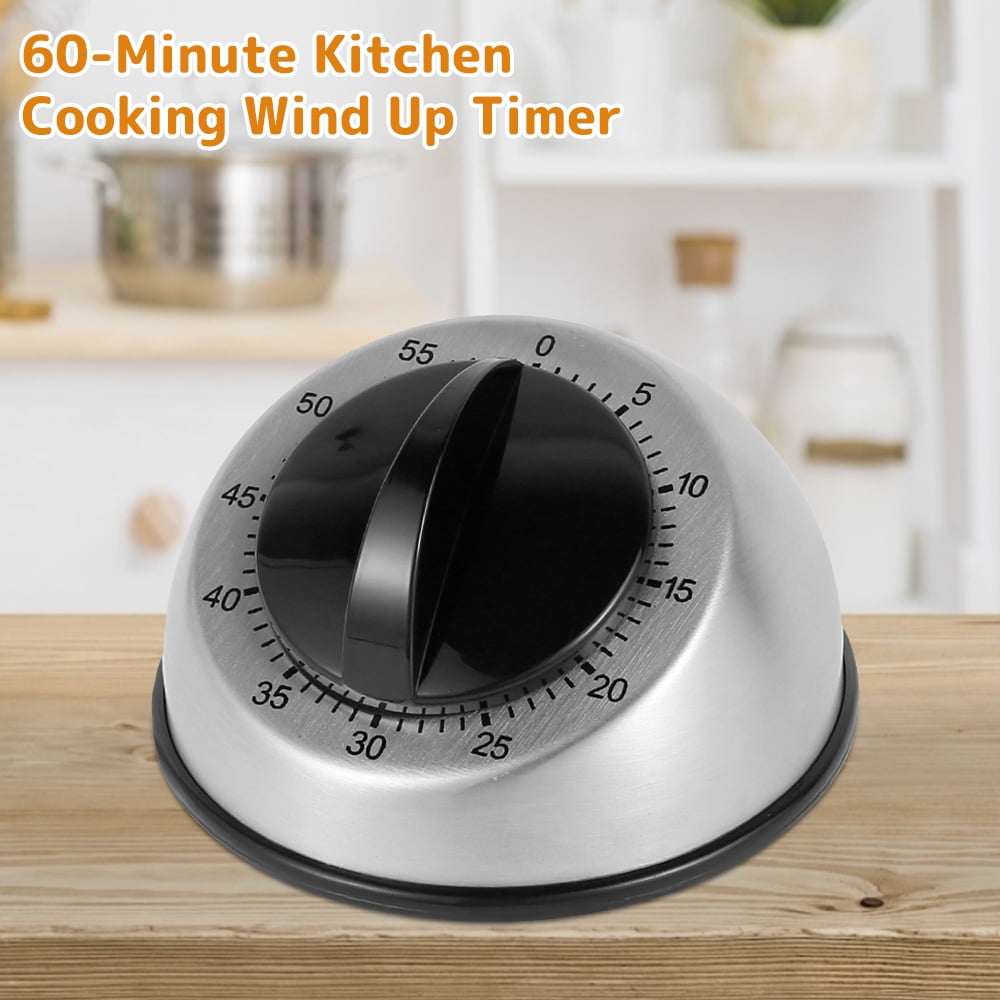 Wind up Timer Kitchen Timer Stainless Steel 60 Minutes Mechanical ...