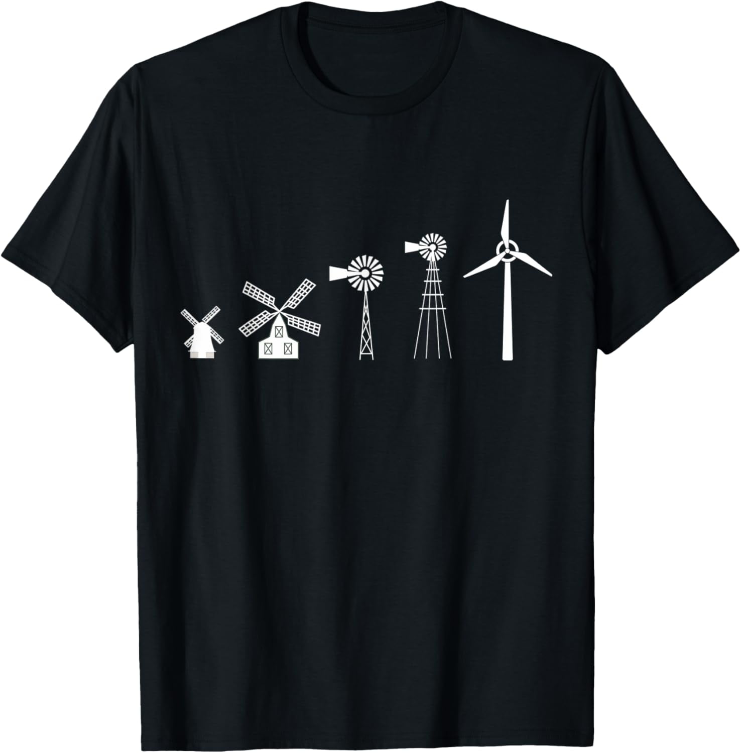 Wind Turbine Evolution Clean Energy Enthusiasts T-Shirt - Walmart.com
