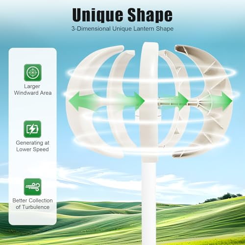 Wind Turbine Generator, 12V 600W 5-Blade Vertical Axis Wind Power ...