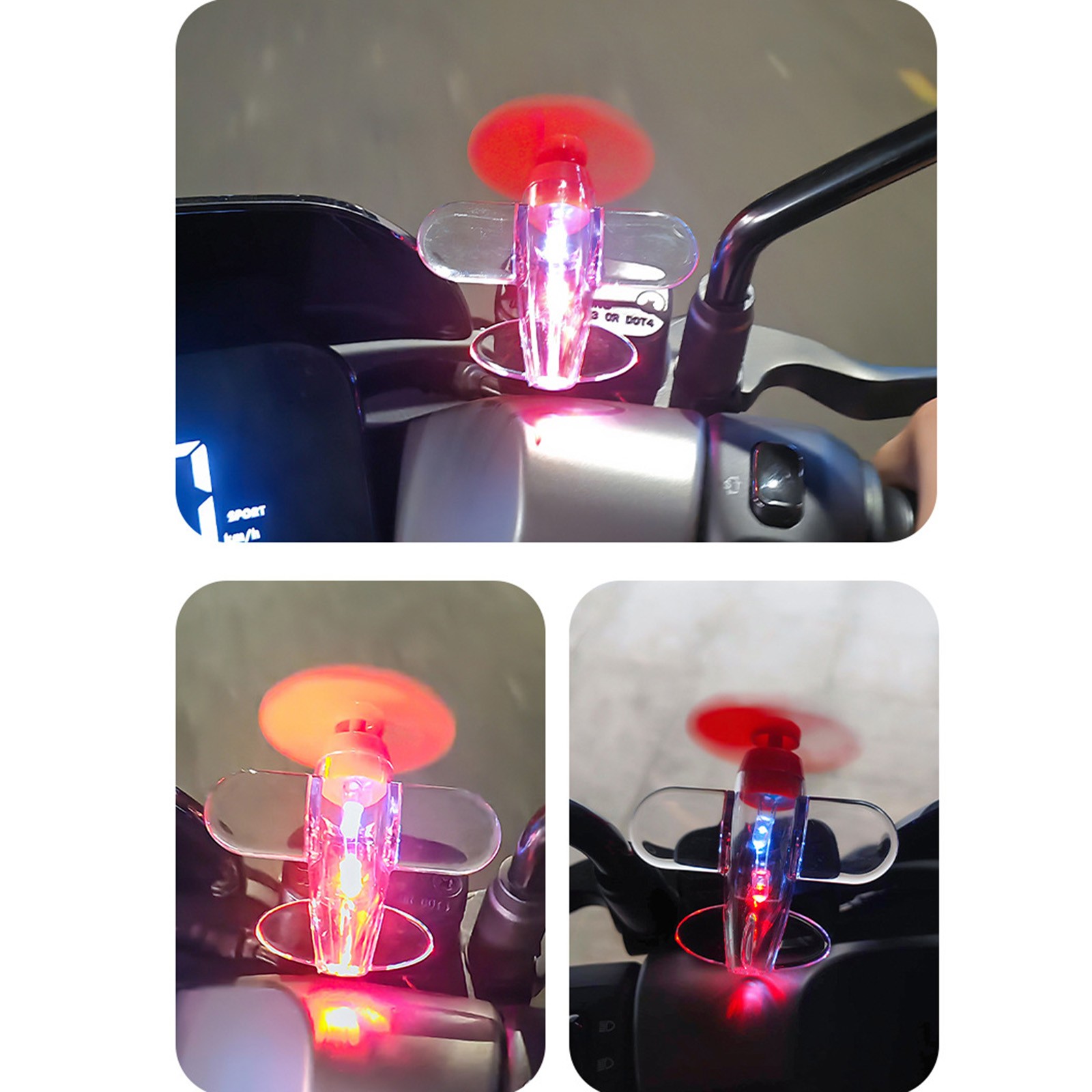 Wind Turbine LED Dynamic Light Car Motorcycle Dashboard Decor Eco ...