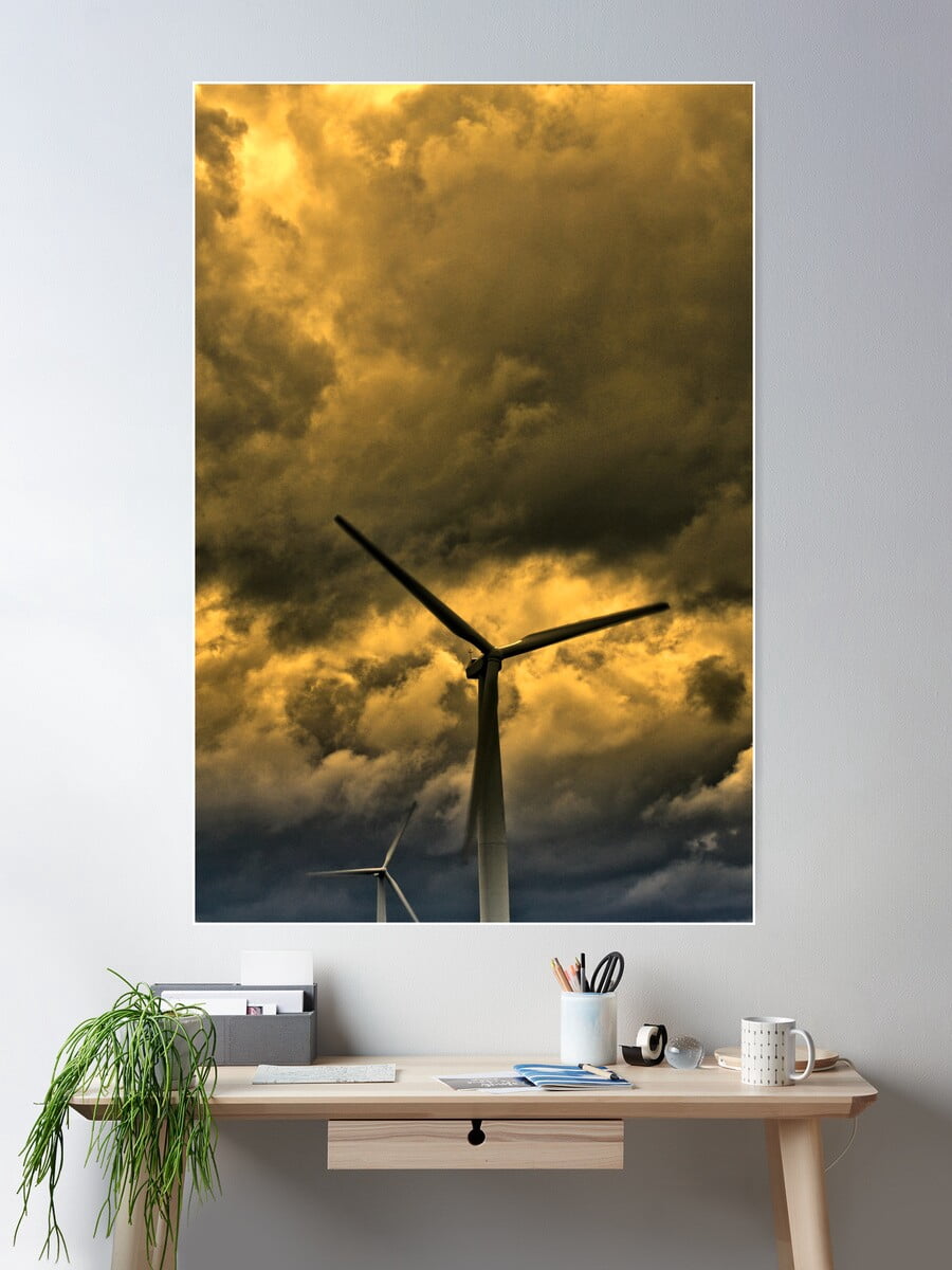Wind Turbine Poster Wall Art, Modern Wall Decor For Living Room Bedroom ...