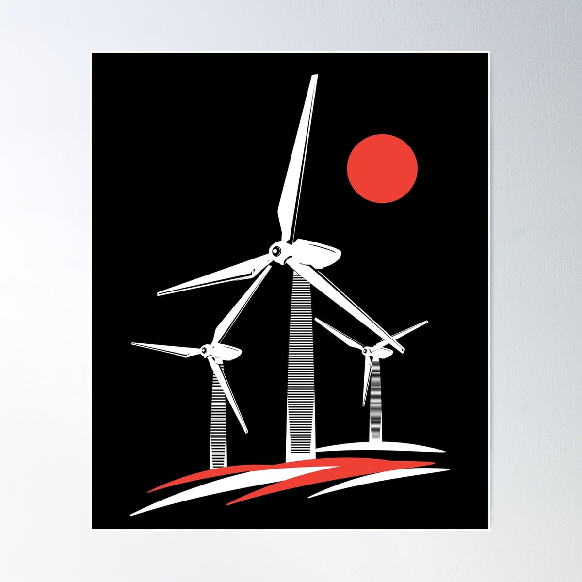 Wind Turbine Wind Power Wind Energy Poster Wall Art, Modern Wall Decor ...