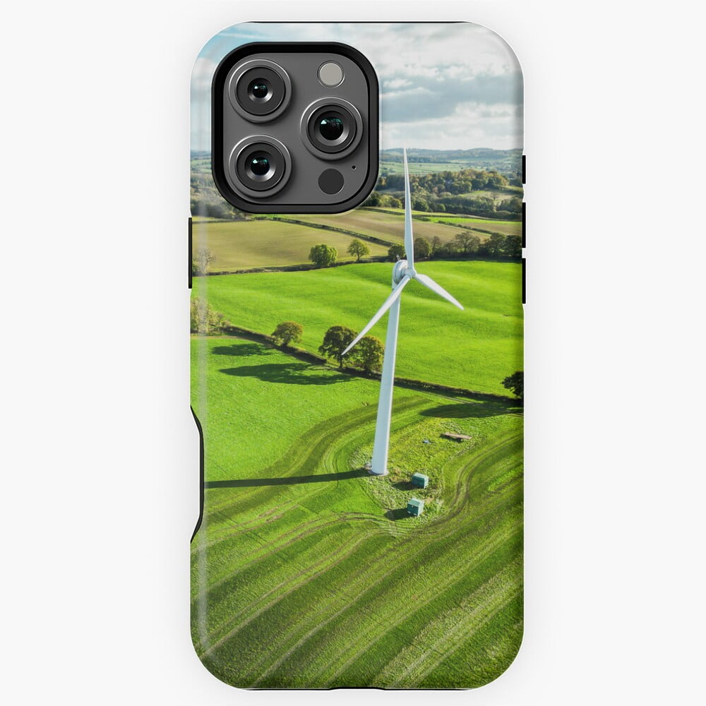 Wind Turbine in Field Green Energy Art Phone Case Compatible with ...