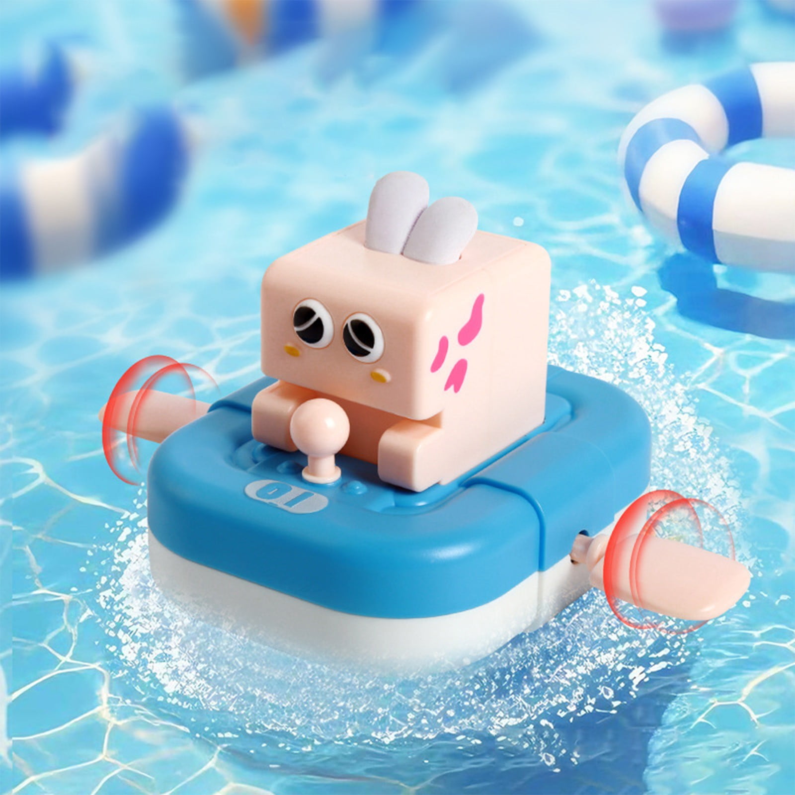 Wind-Up Bath Toy Boat for Babies – Safe, Bright Blue Swimming Boat for ...