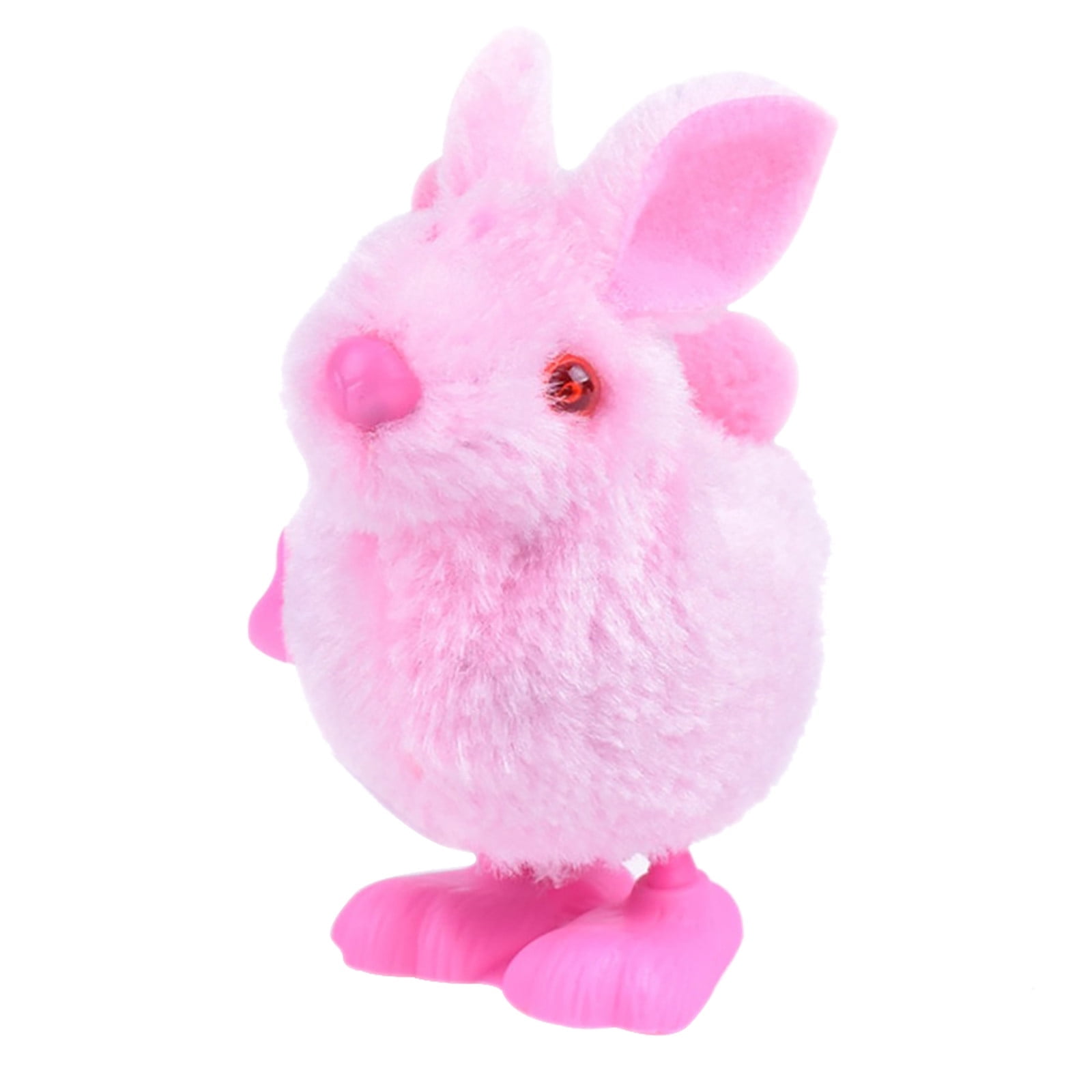 Wind-Up Hopping Bunny Plush Toy Moving Tail Spring Motion Mechanical ...