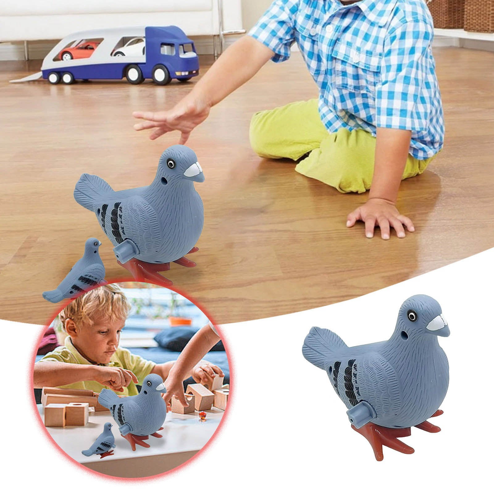Wind Up Jumping Toy Spring Bird Interactive for Children Toddlers ...