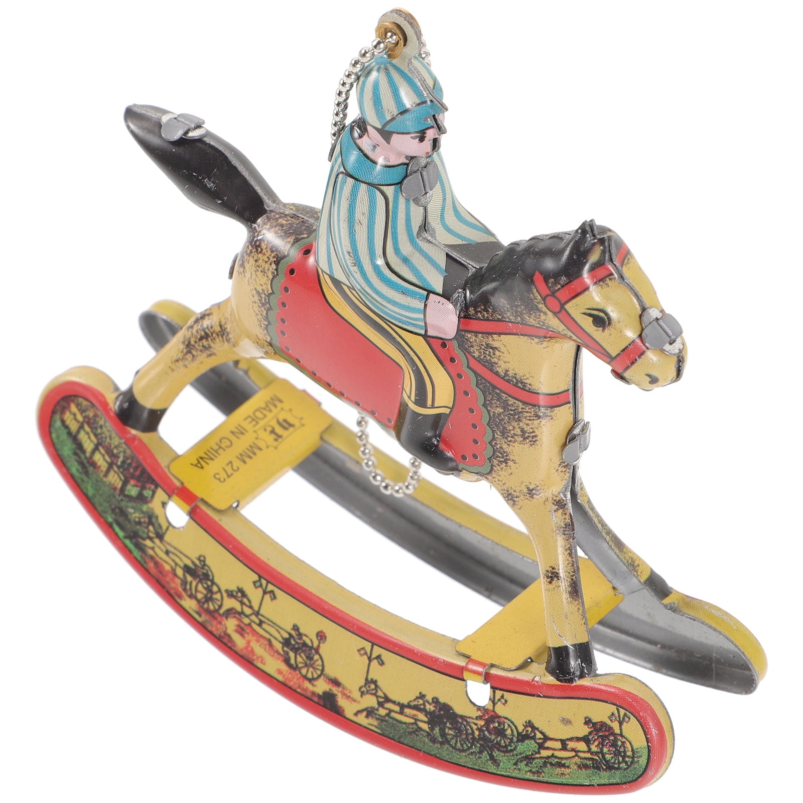 Wind Up Toy Decorative Iron Rocking Horse Model Chic Horse Shaped ...