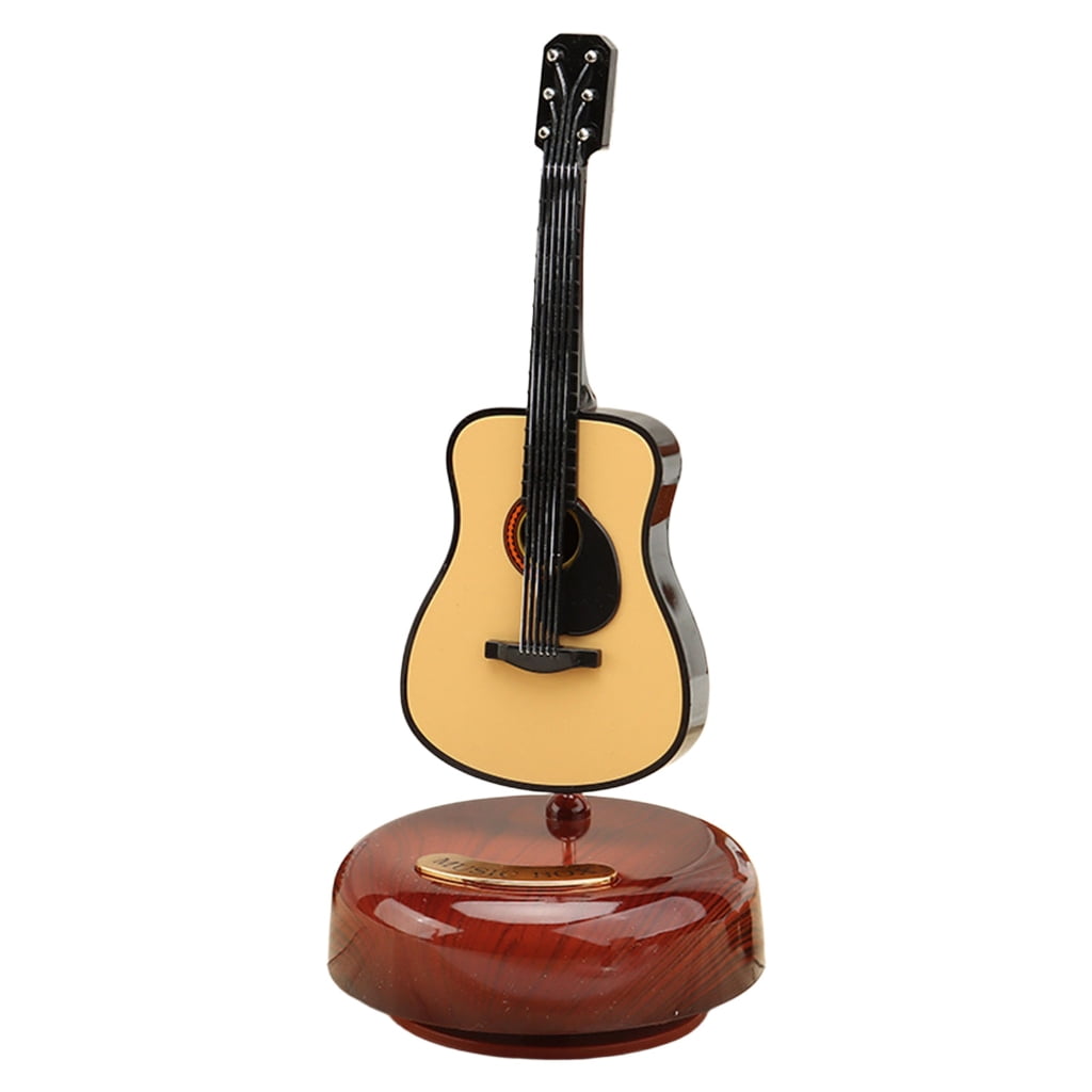 Wind Up Violin Music Box with Rotating Base, Miniature Instrument Model ...