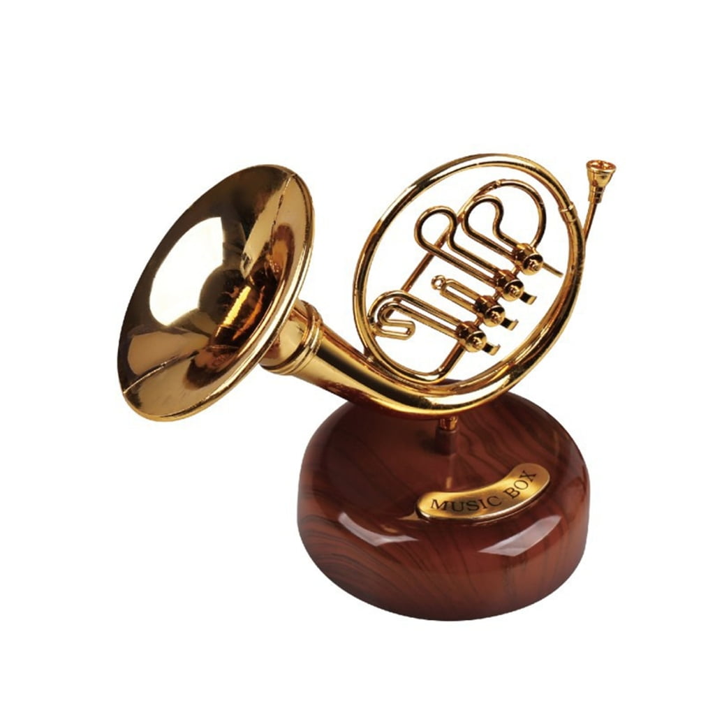 Wind Up Violin Music Box with Rotating Base, Miniature Instrument Model ...