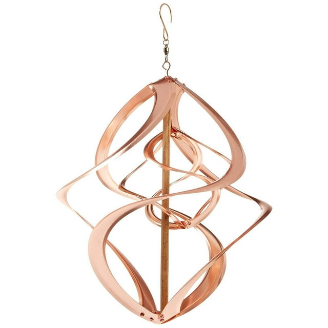 Wind & Weather Copper-Plated Dual Spiral Hanging Metal Wind Spinner ...