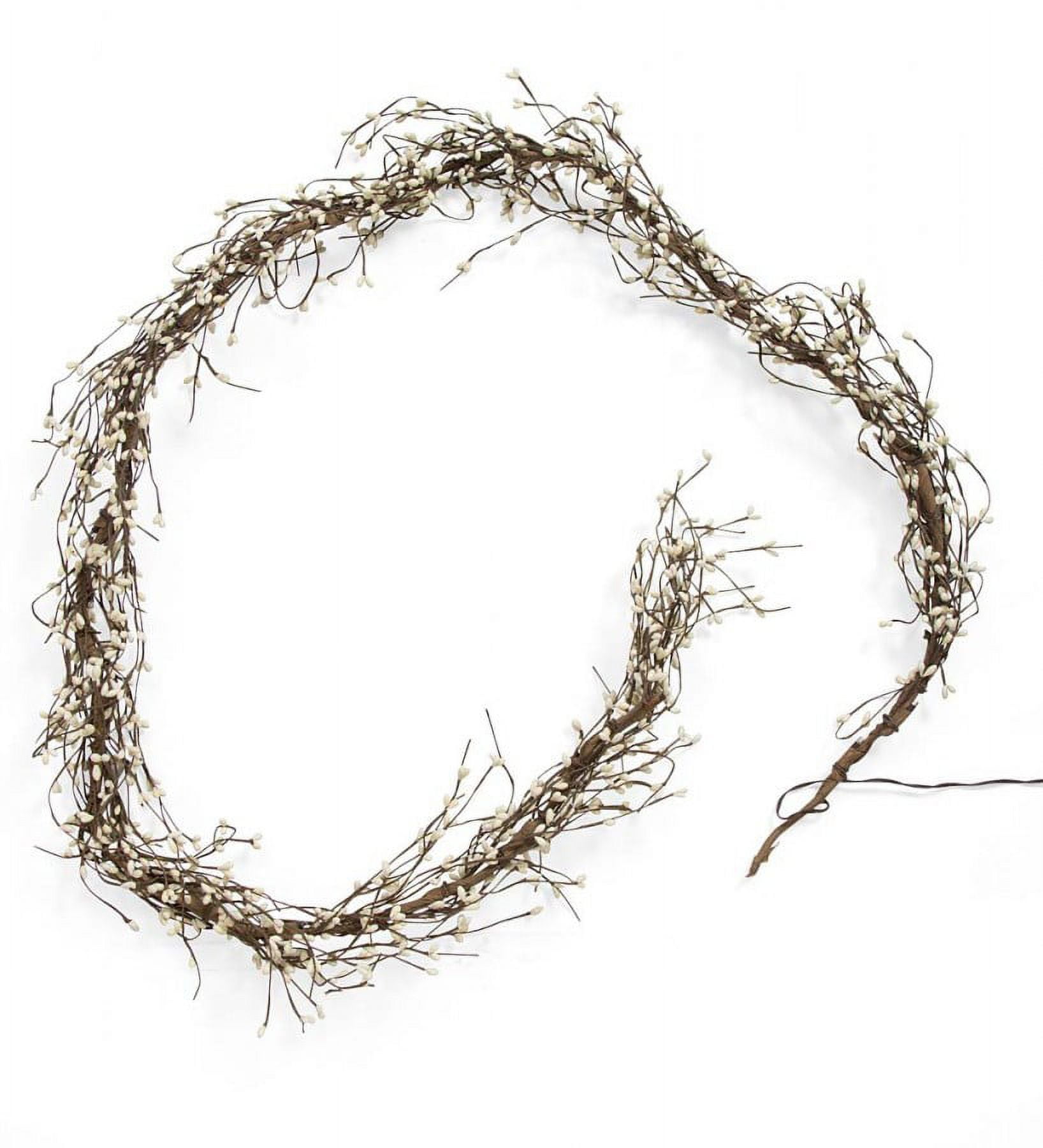 Wind & Weather LED-Lighted Berry Branch Garland - White - Walmart.com