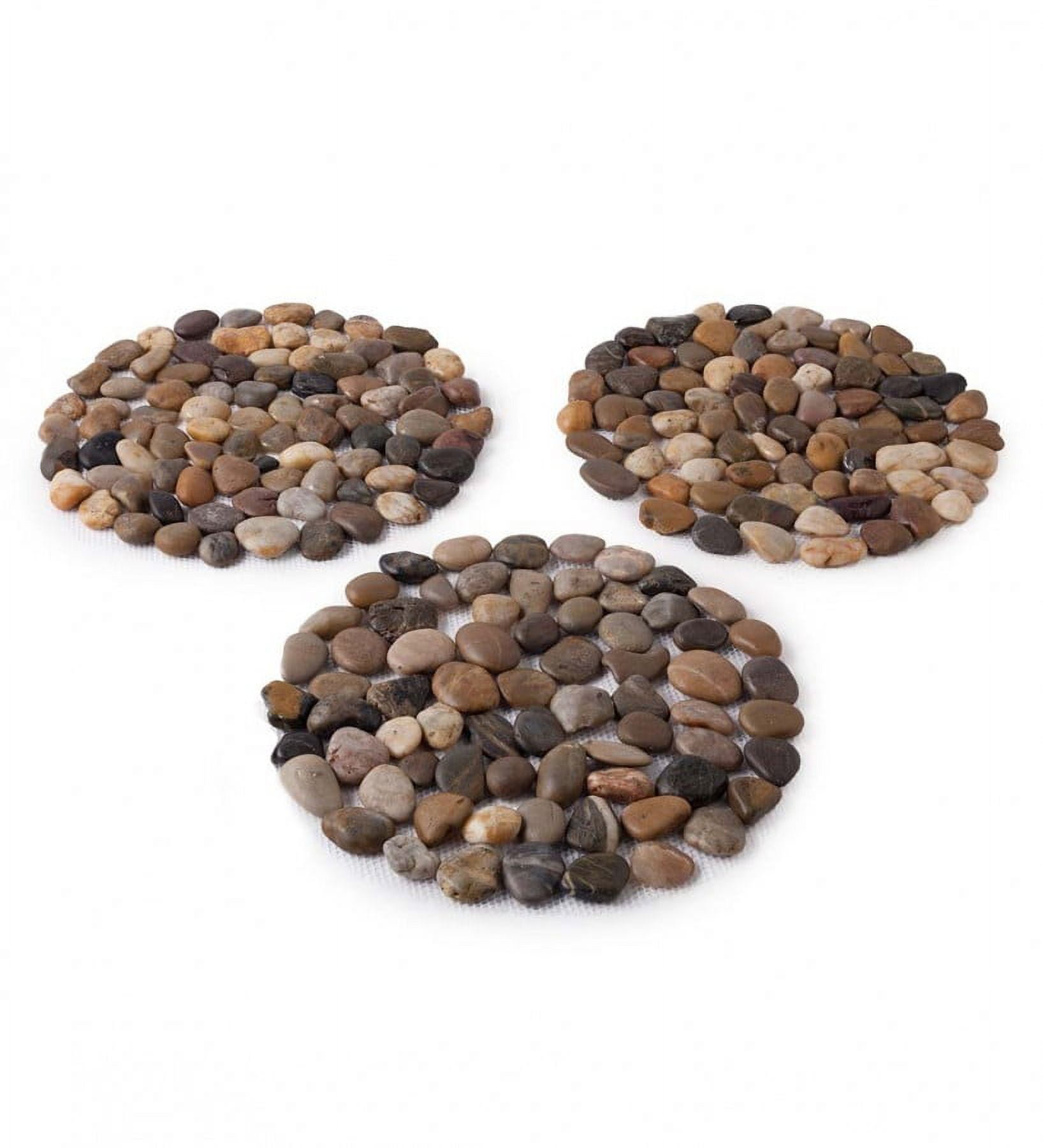 Wind & Weather Outdoor River Rock Stepping Stones, Set of 3 for Garden ...